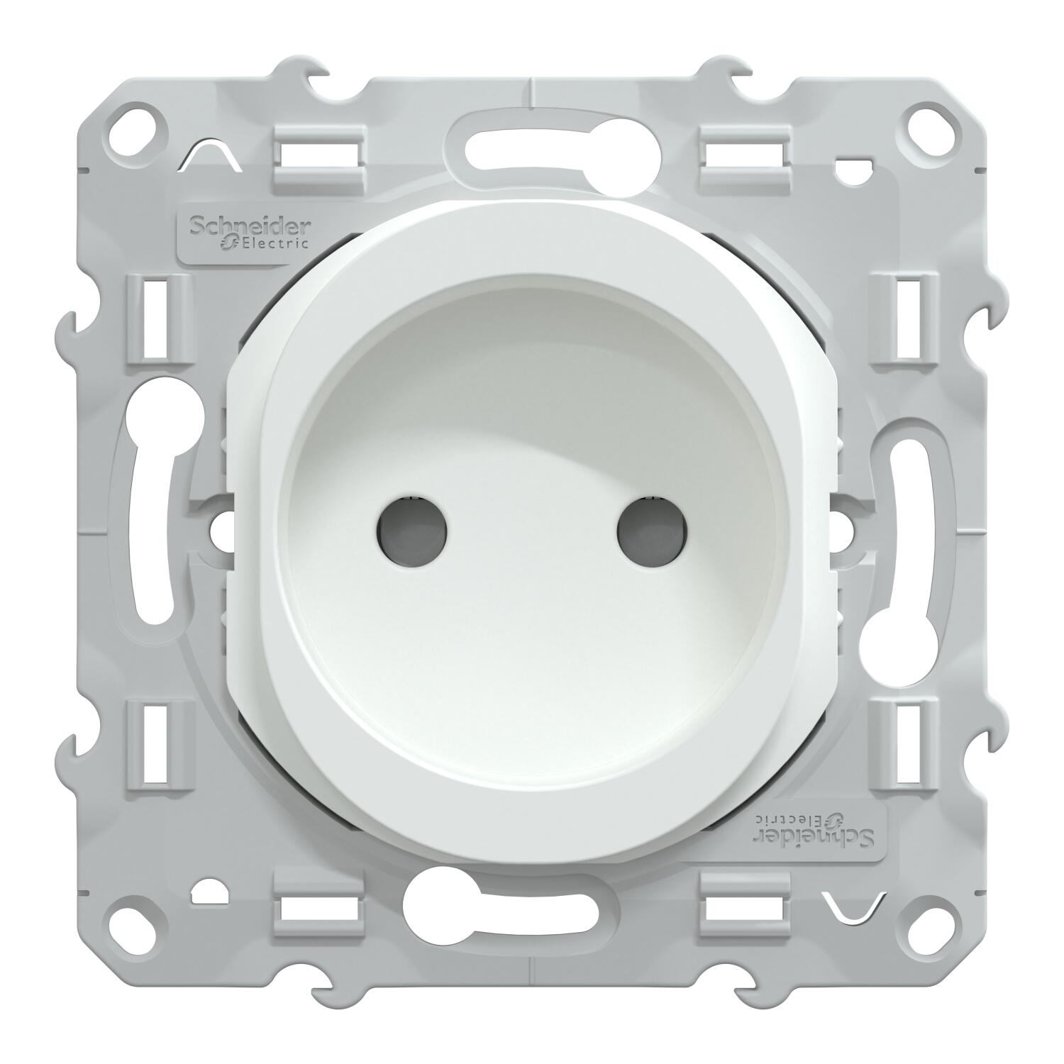 Prise sans terre à assembler Ovalis, SCHNEIDER ELECTRIC, blanc | Leroy ...