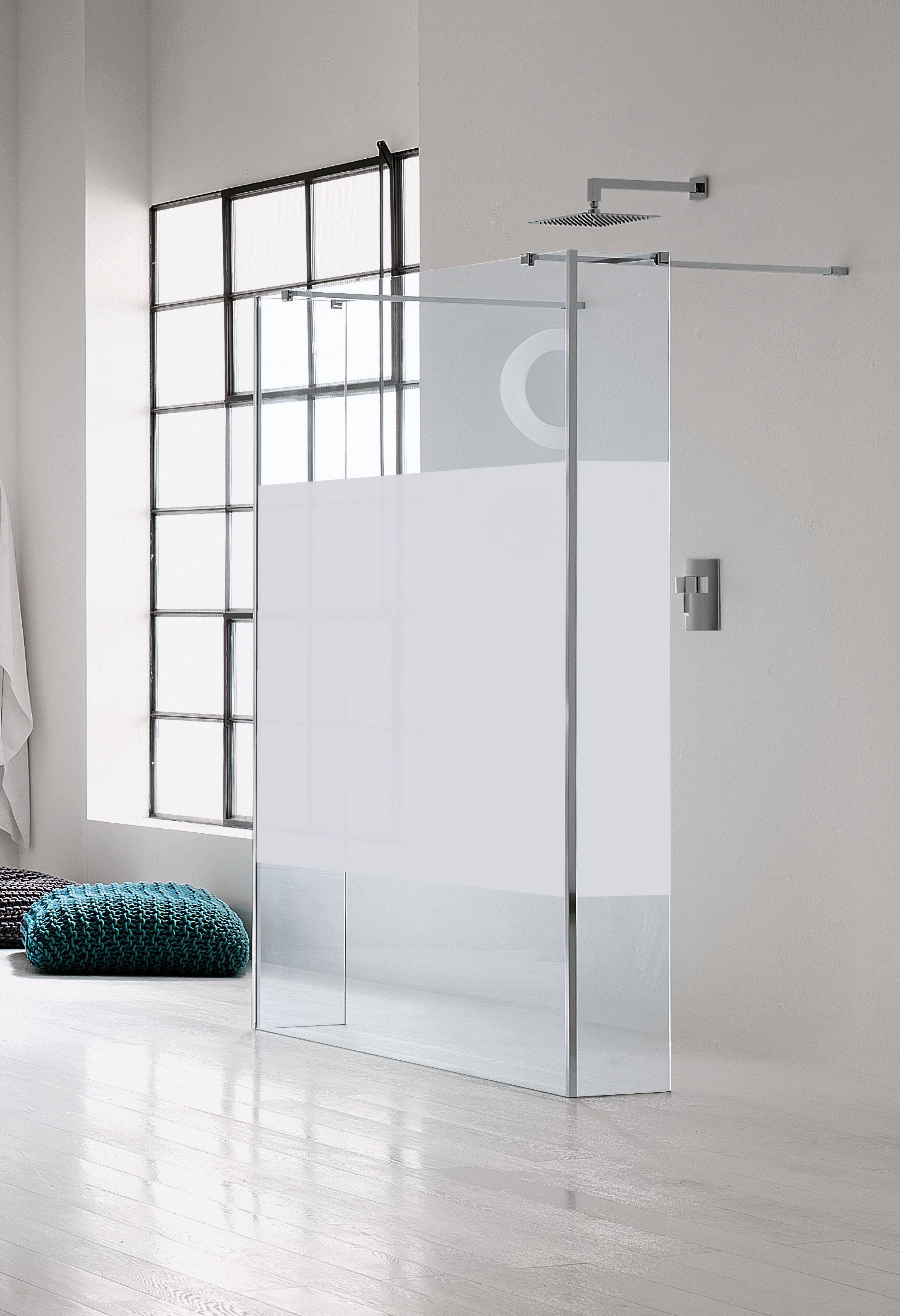 Box doccia walk-in wens L 20 x H 200 cm, vetro 6 mm serigrafato cromo ...