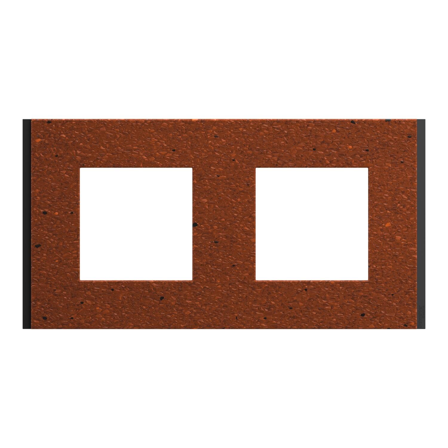 Plaque double Unica Déco Signature, SCHNEIDER ELECTRIC, terracotta ...