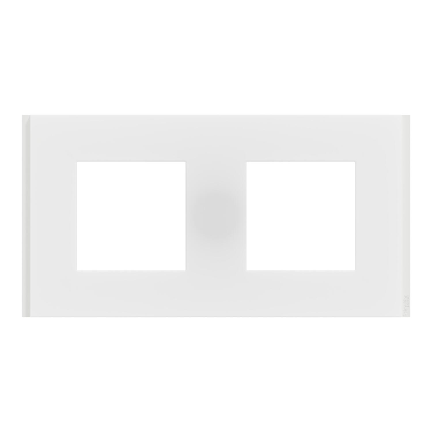 Plaque double Unica Déco Signature, SCHNEIDER ELECTRIC, blanc neige ...