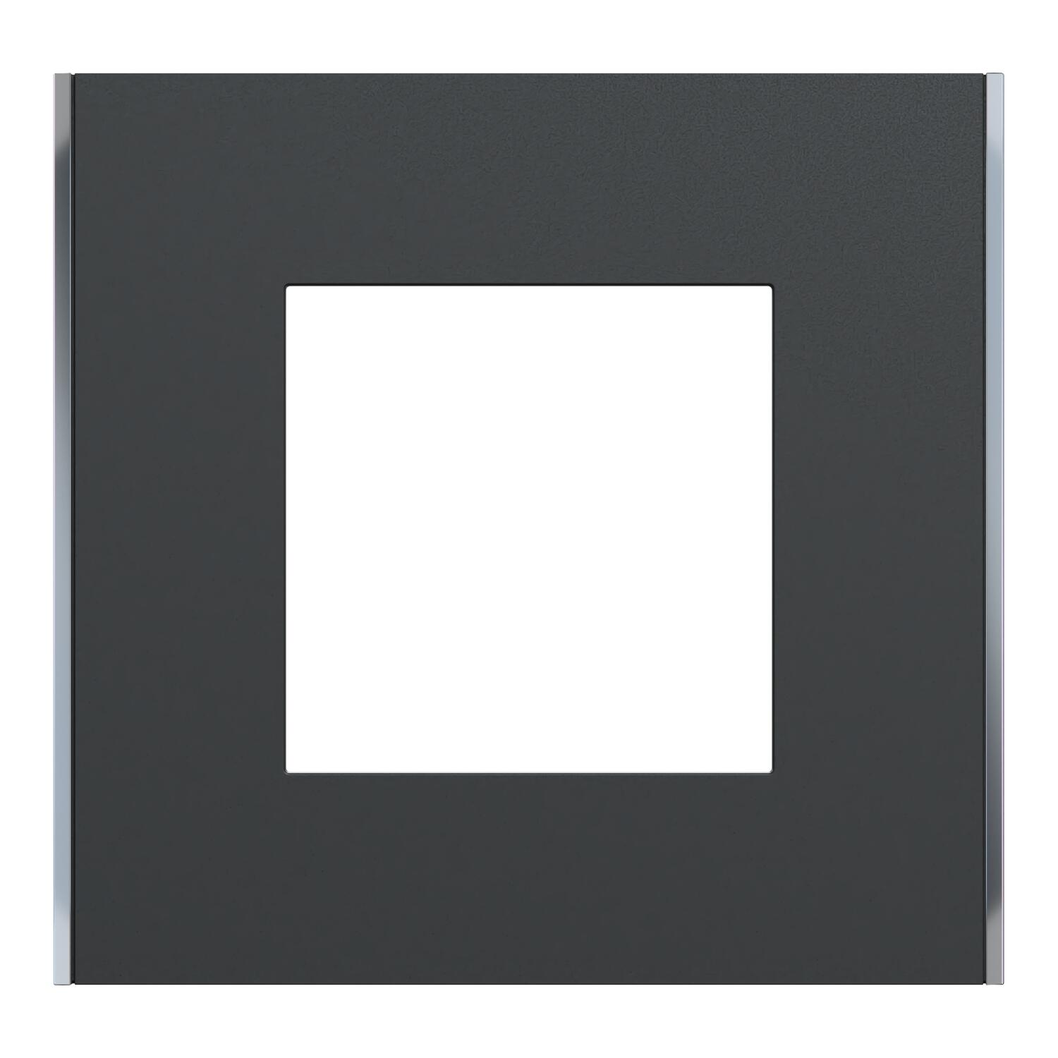 Plaque simple Unica Déco Subtile, SCHNEIDER ELECTRIC, anthracite liseré ...