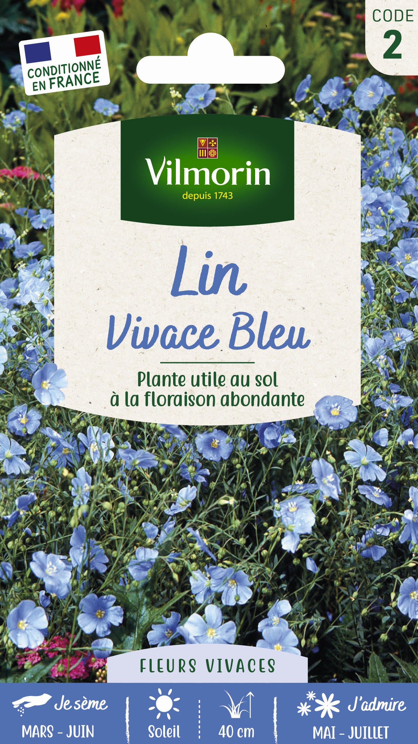 Lin vivace bleu bleu | Leroy Merlin