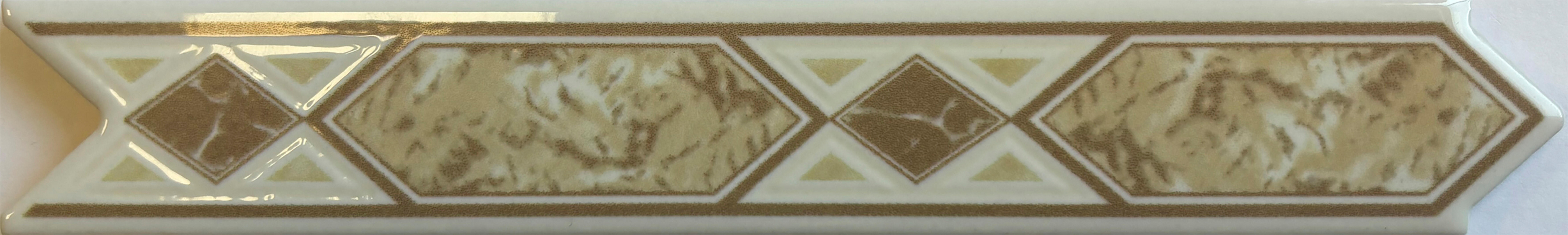 Listelo cerámica Serie Sin Fin efecto mármol beige 20x3cm | Leroy Merlin