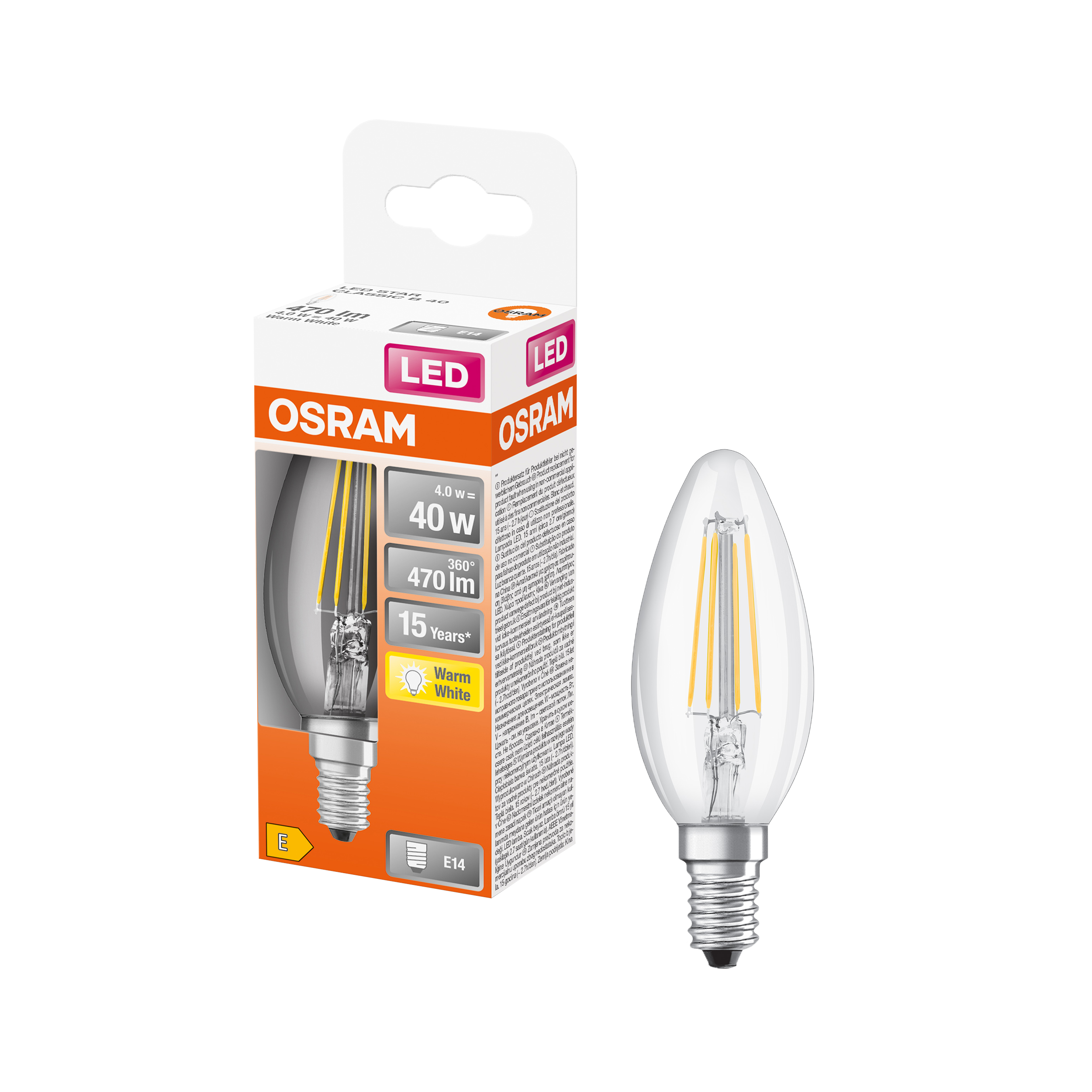 Żarówka LED E14 4 W 470 lm Ciepła biel OSRAM - Leroy Merlin
