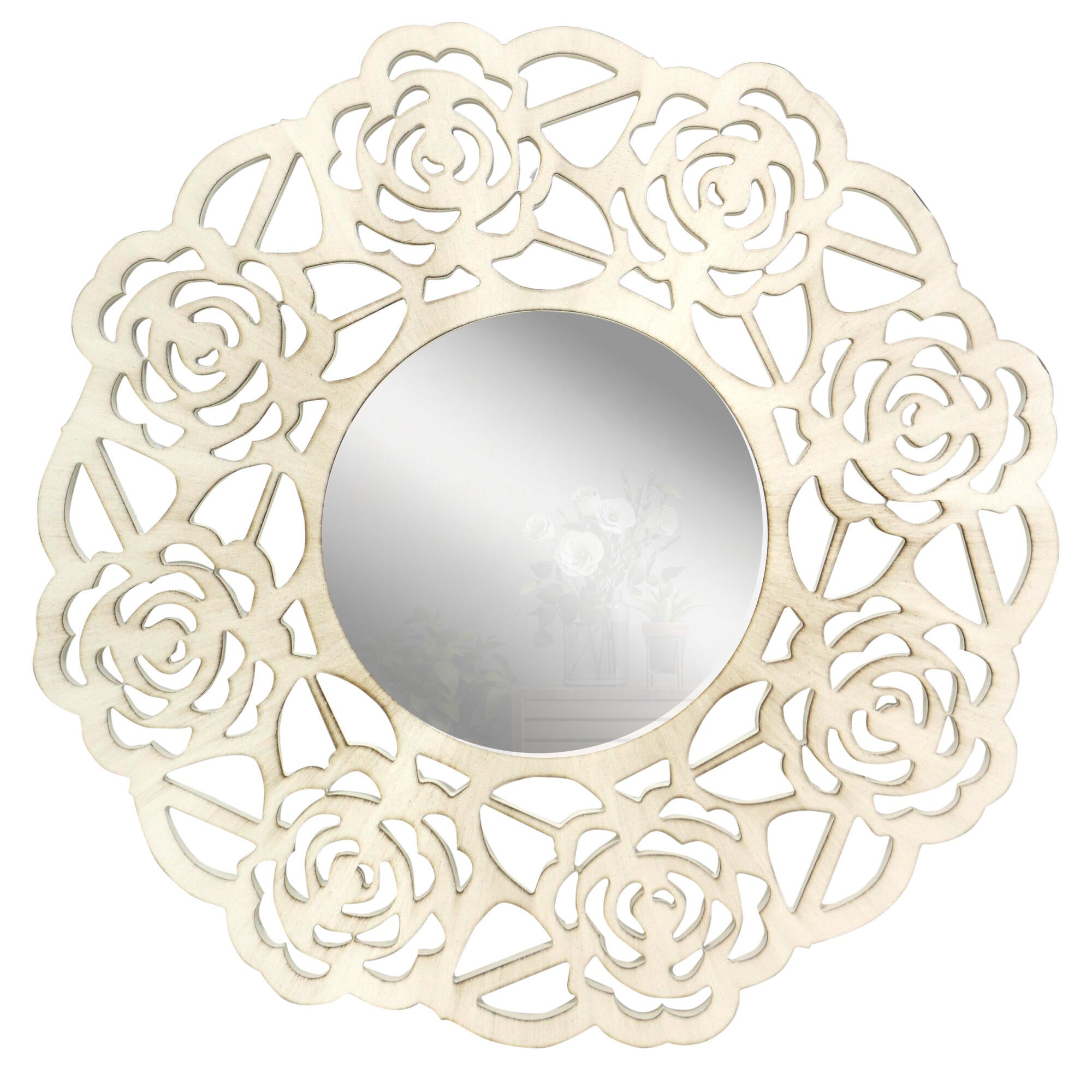 Espejo enmarcado de pared cuadrado Espejo Decorativo MDF blanco mate de ...