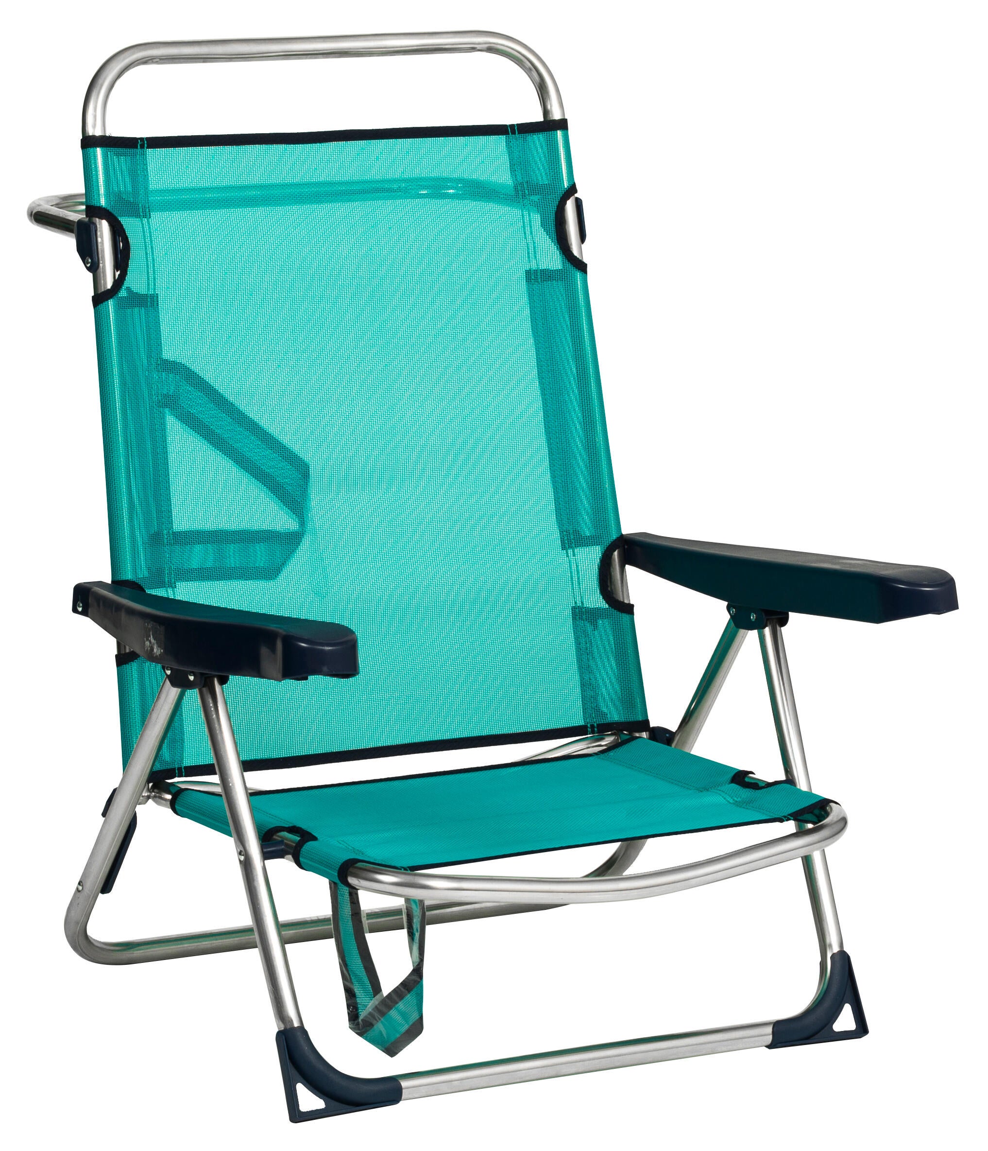 Silla baja de playa multiposición de aluminio azul | Leroy Merlin