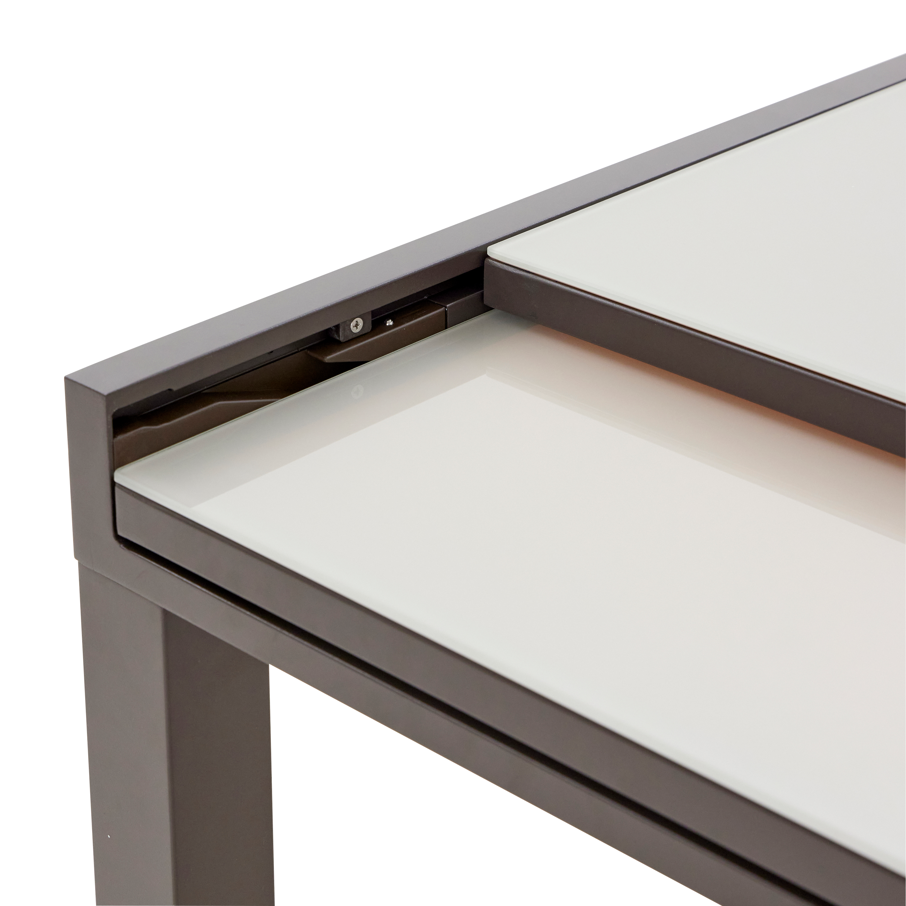 Table extensible NATERIAL Lyra II en aluminium et verre 135/270x90cm ...