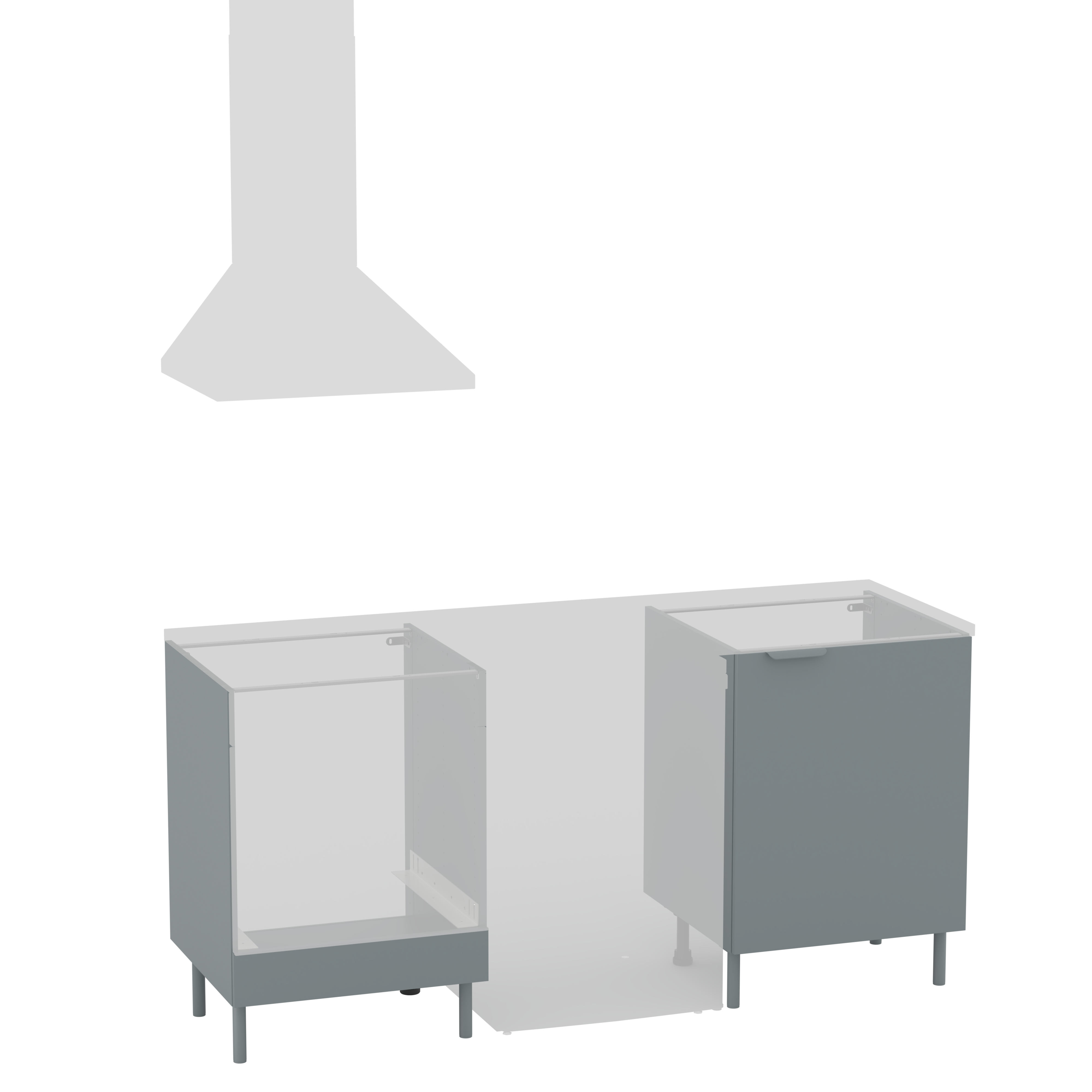 Cuisine en kit Eleki gris 2 meubles, l.180 x H.87 x P.58 cm | Leroy Merlin