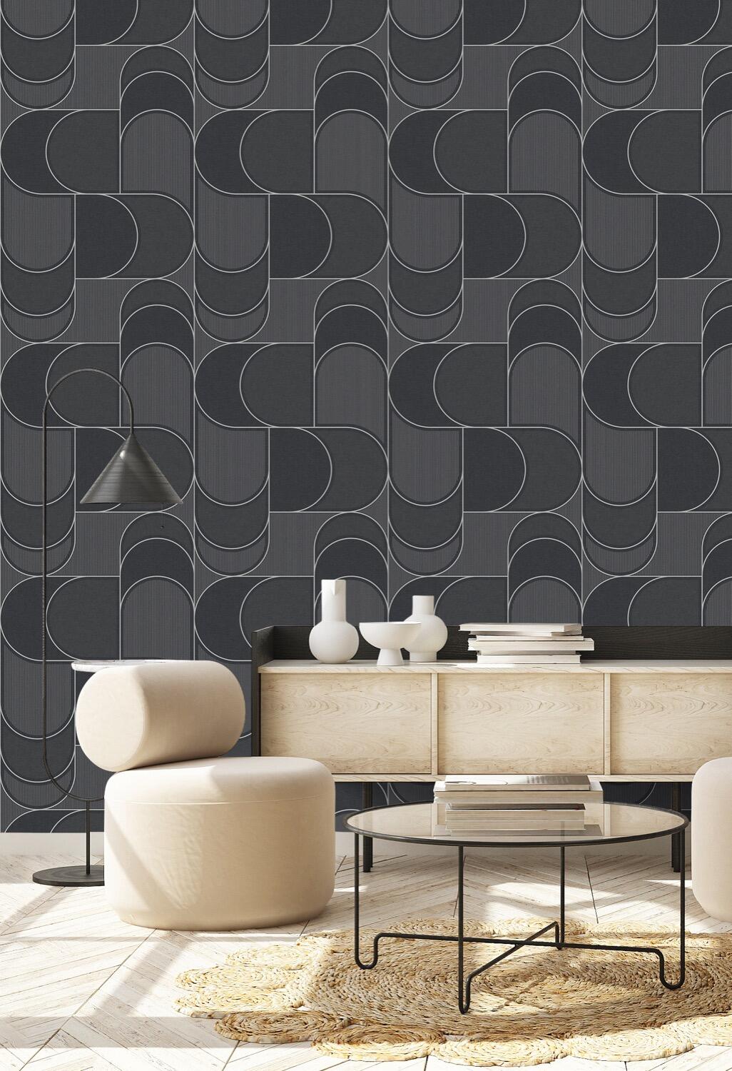 Papier peint intissé Oskar noir | Leroy Merlin