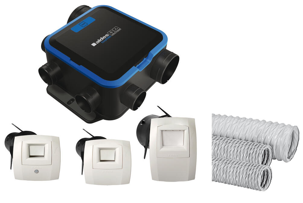 Kit VMC simple flux simple flux hygroréglable ALDES 11033076 (3 gaines ...