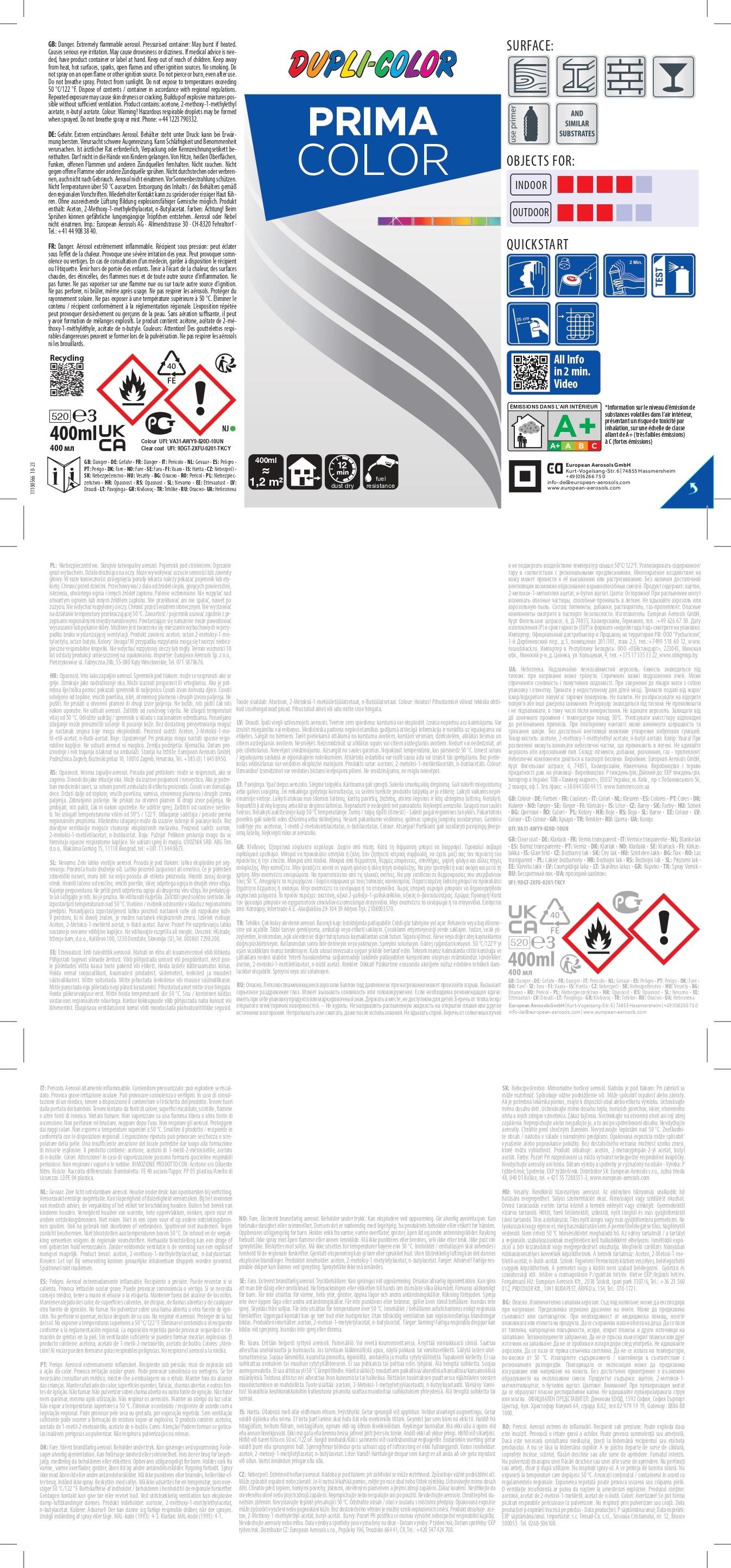 Spray DUPLI COLOR Prima 400 ml RAL 9005 mate negro intenso | Leroy Merlin