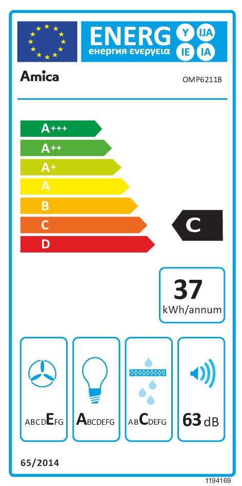 Okap podszafkowy OMP6211B 60 cm Amica - Leroy Merlin