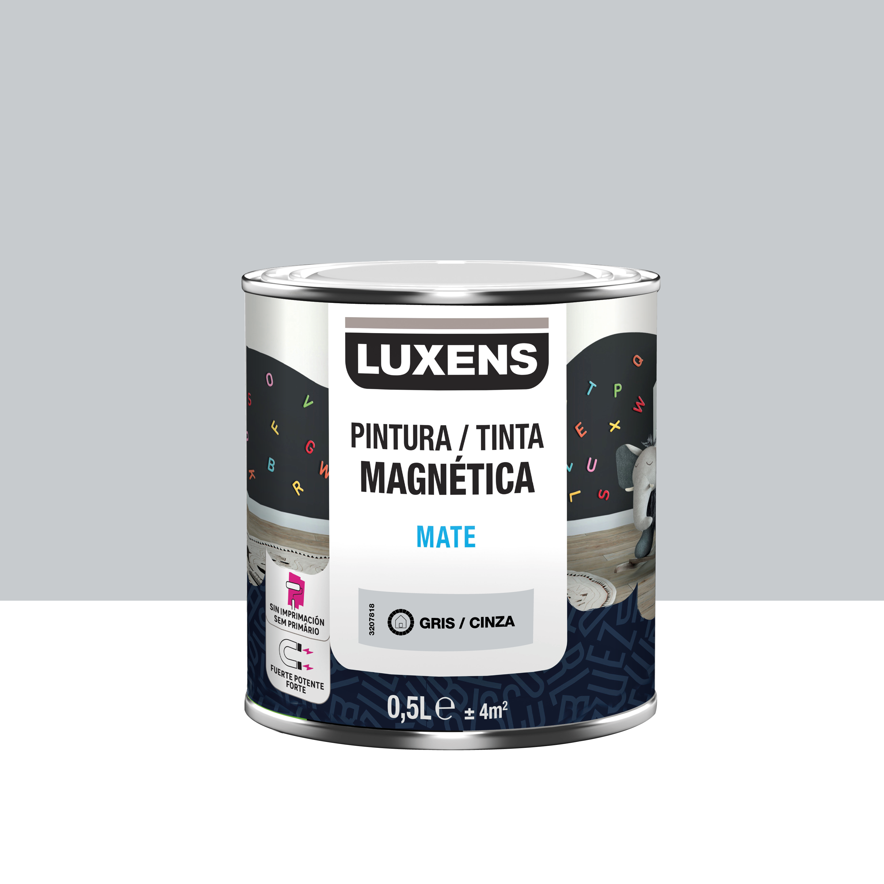 Esmalte de interior magnético LUXENS color gris mate 500ml para paredes ...