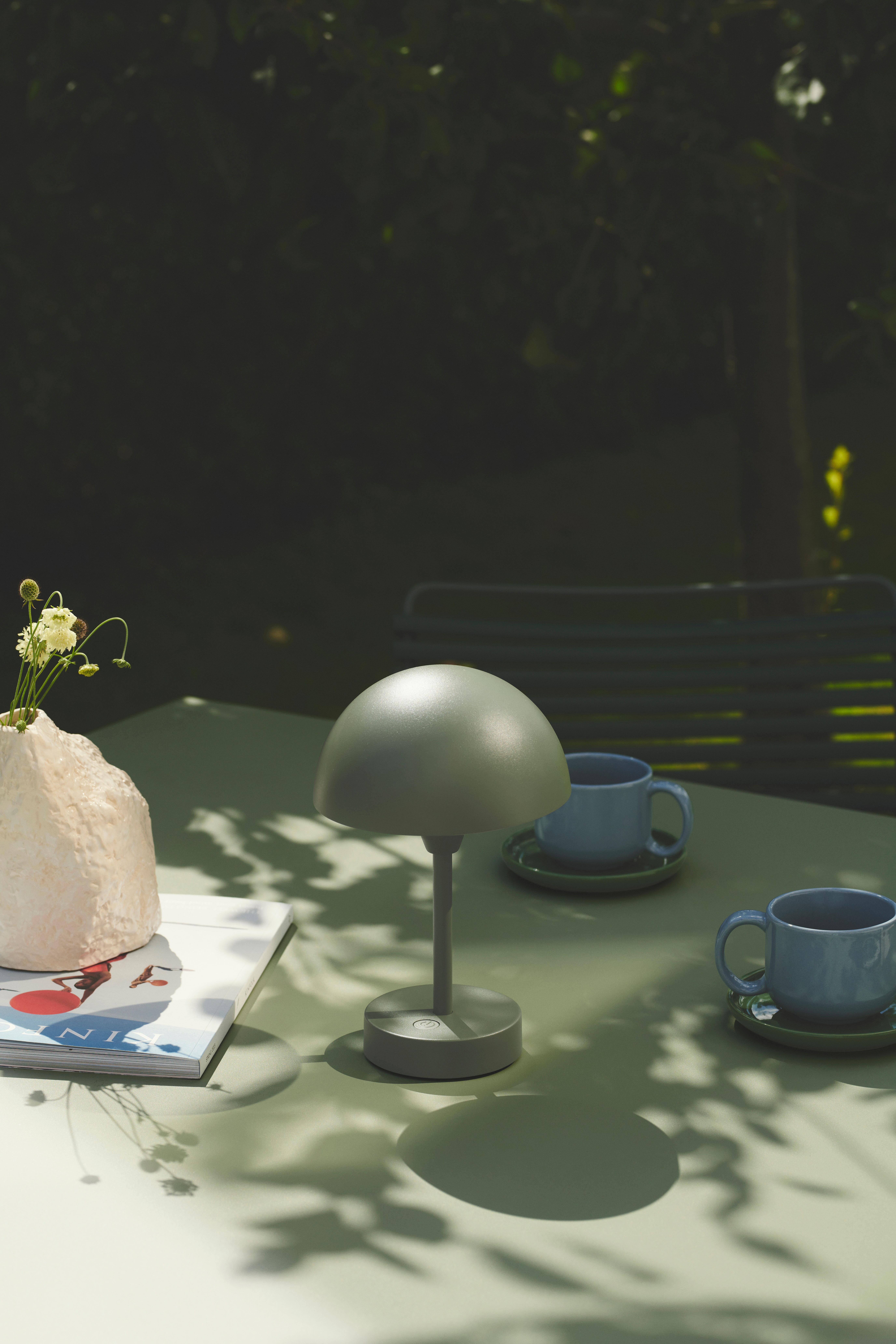 Lampe de table rechargeable USB, H.25 cm, aluminium, olive, Ellen ...