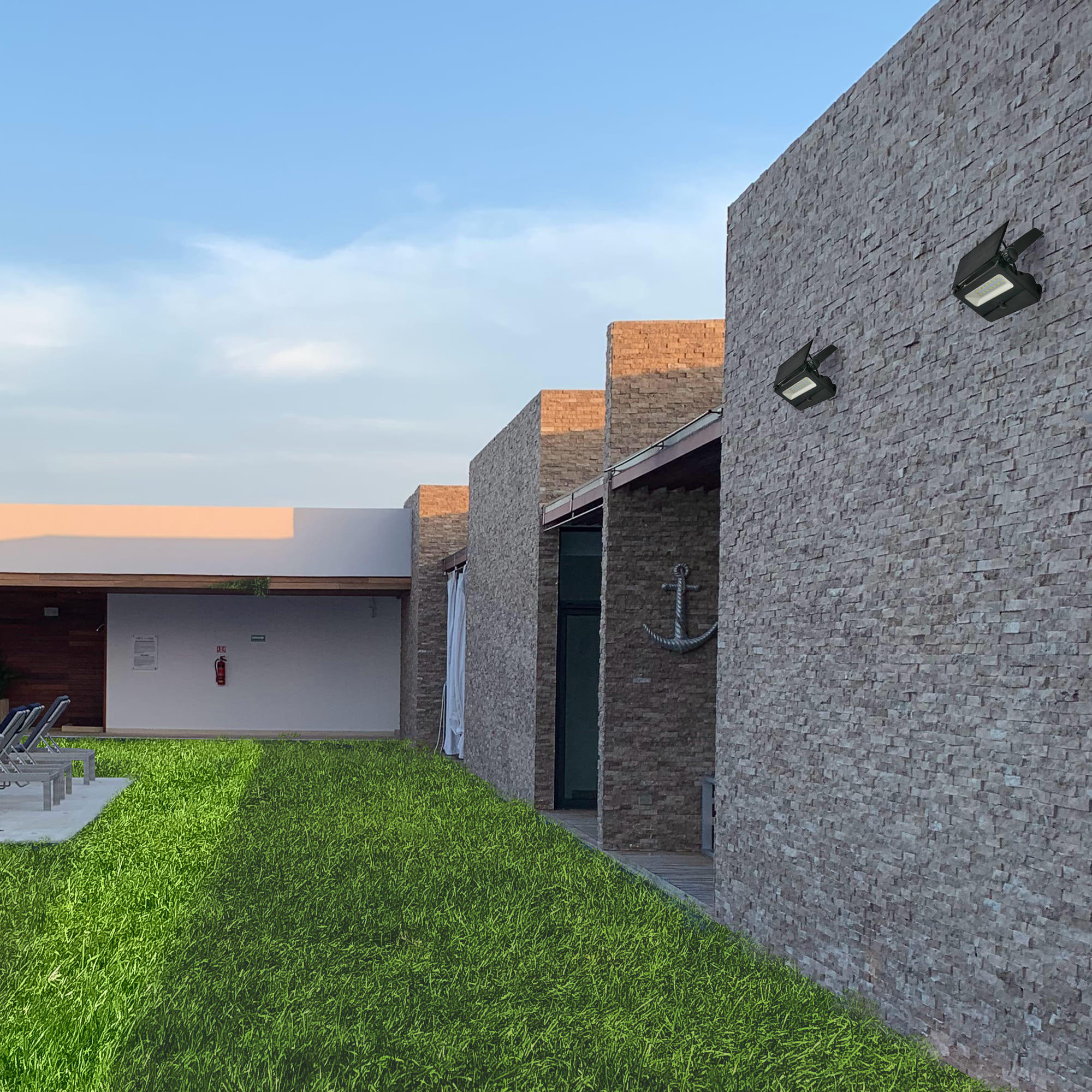 Proyector solar Telia 1500 lm blanco frío con sensor | Leroy Merlin