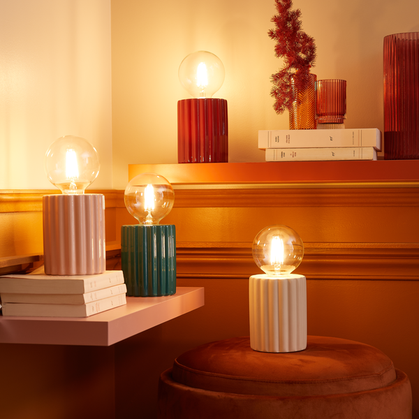 Lámpara de mesa Tyamo Cocktail INSPIRE 1 luz E27 13 cm rojo | Leroy Merlin