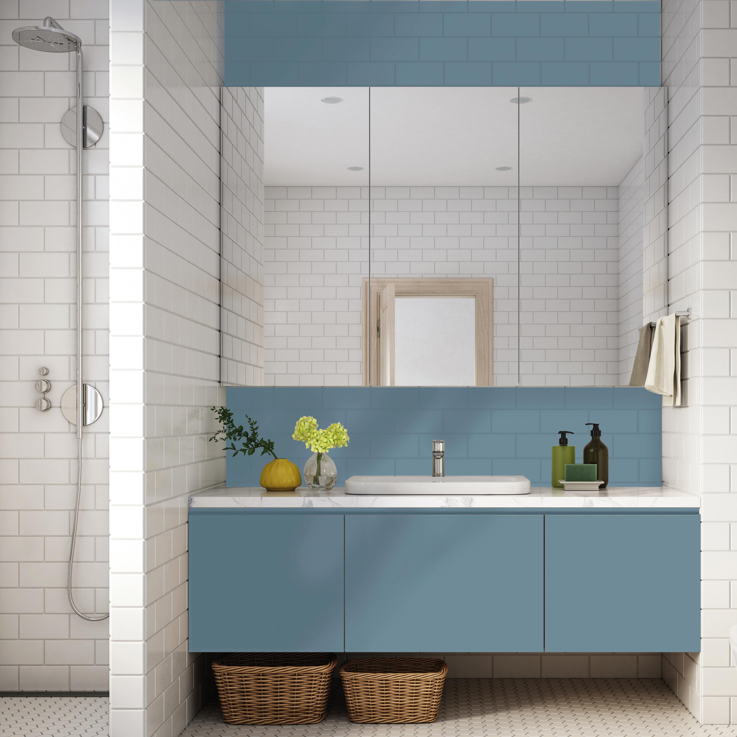 Peinture meuble bleu orage satin SYNTILOR Rénov' cuisine et bain 2L ...