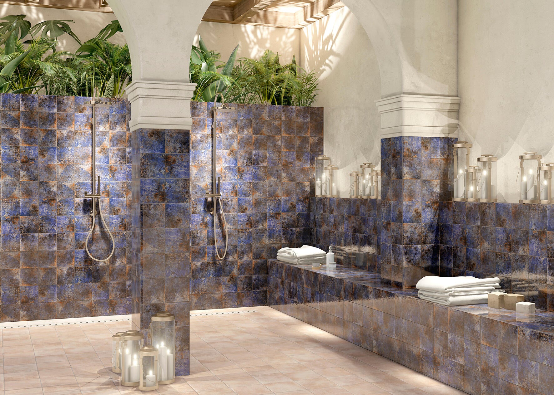 Azulejo piscina porcelánico Oasis efecto piedra deep 15x15 cm C1 ...