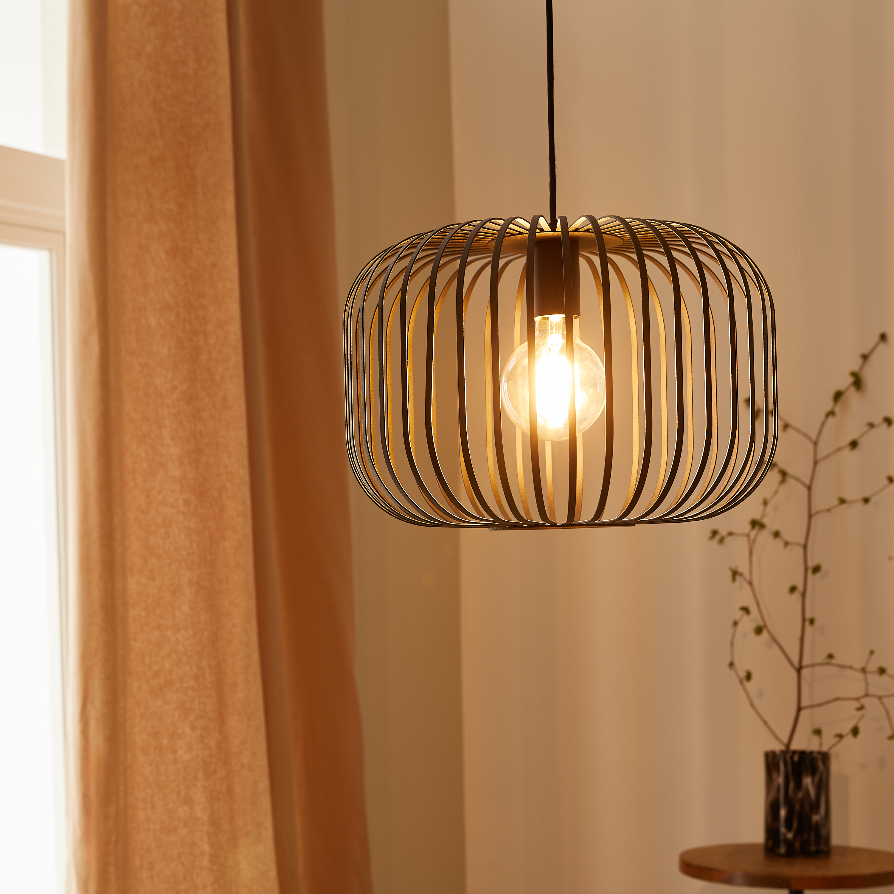 Lustre Pecan metal, acier, noir, Diam.38 cm INSPIRE, E27 | Leroy Merlin