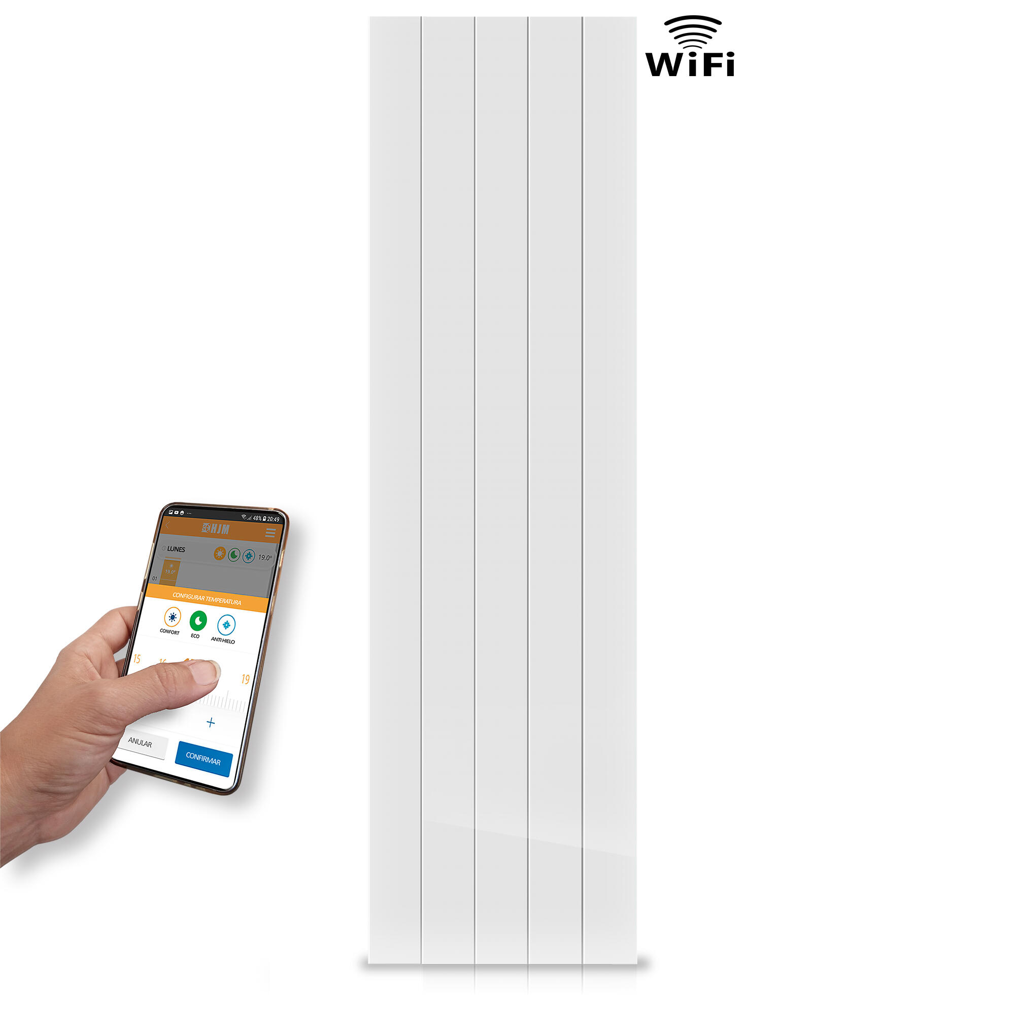 Radiador eléctrico HJM AVA V WiFi de 1500W | Leroy Merlin