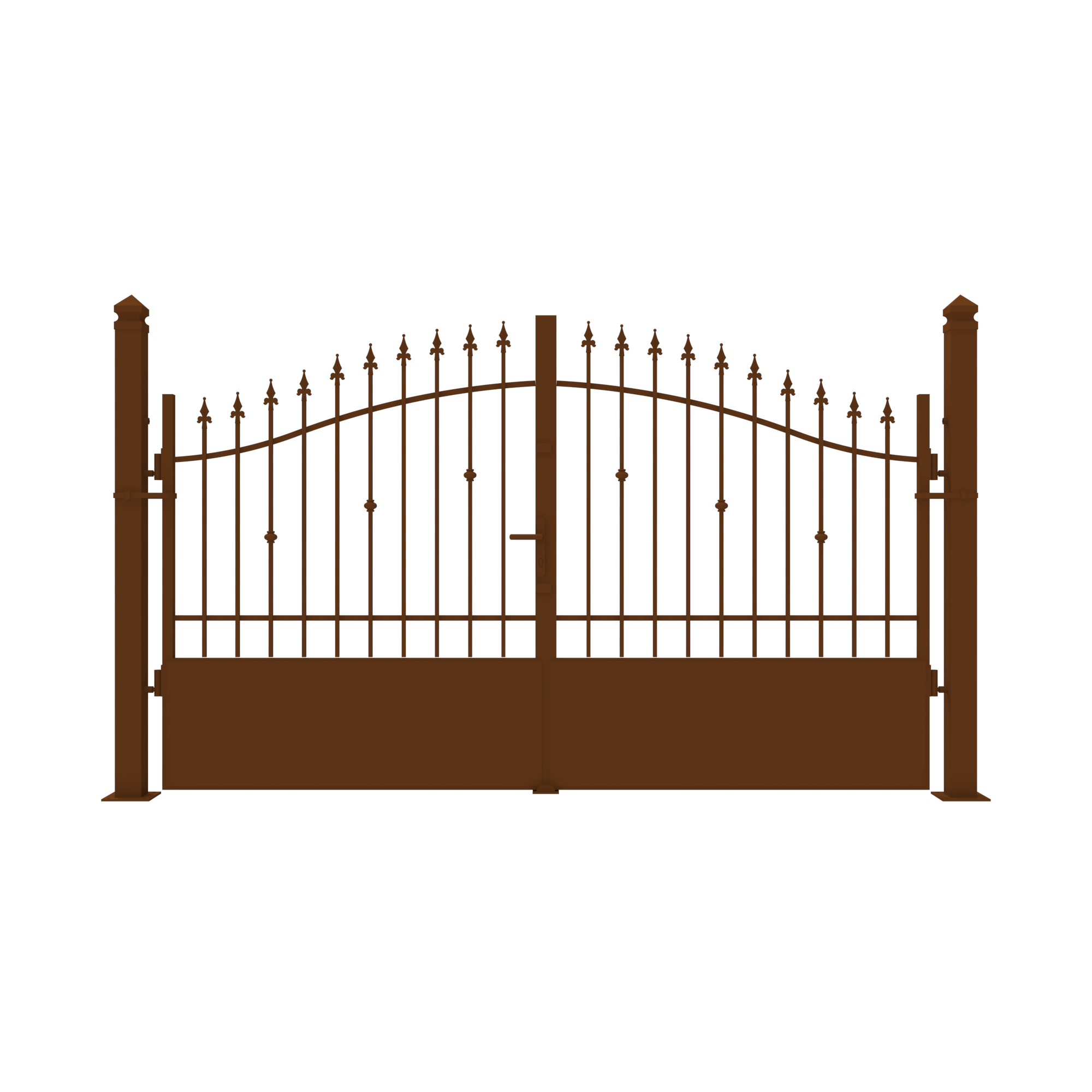 Cancello Civetta in ferro, apertura centrale, L 308.5, H 150-180 cm, di ...