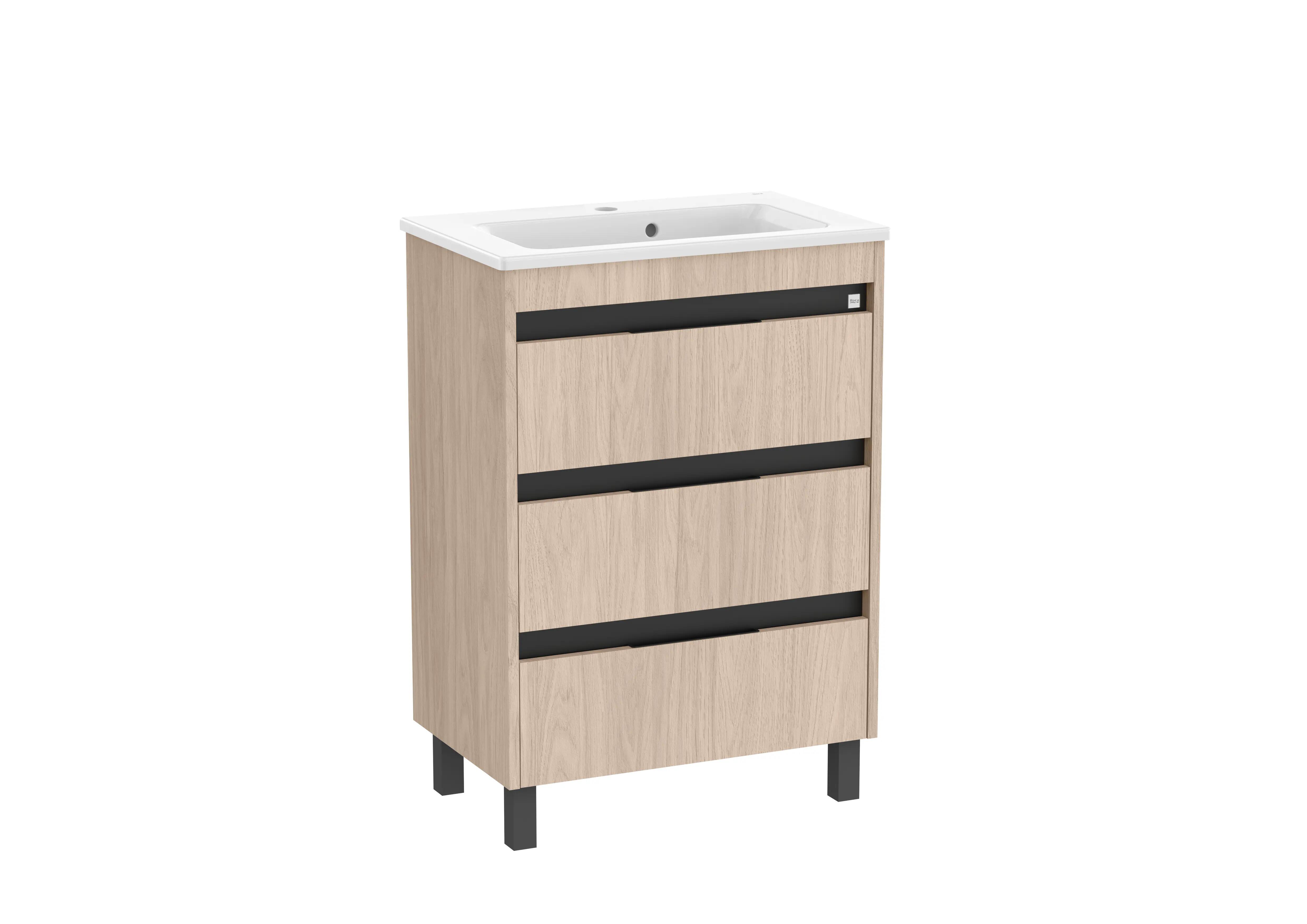 Mueble de baño Alpine fresno 60x38 cm (lavabo no incluido) | Leroy Merlin