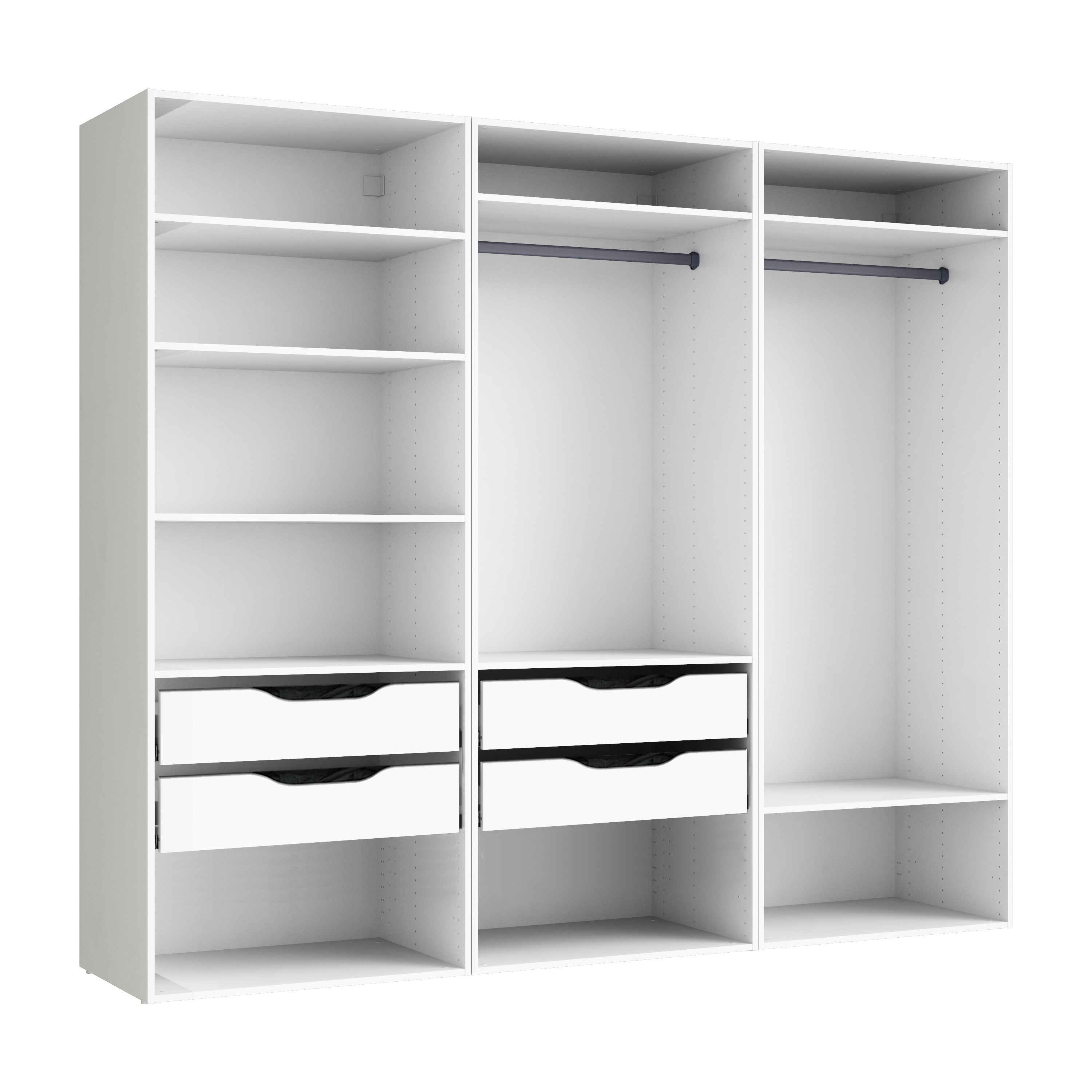 Kit vestidor Spaceo Home 3 modulos blanco 240X200X60 compo nº 24 ...