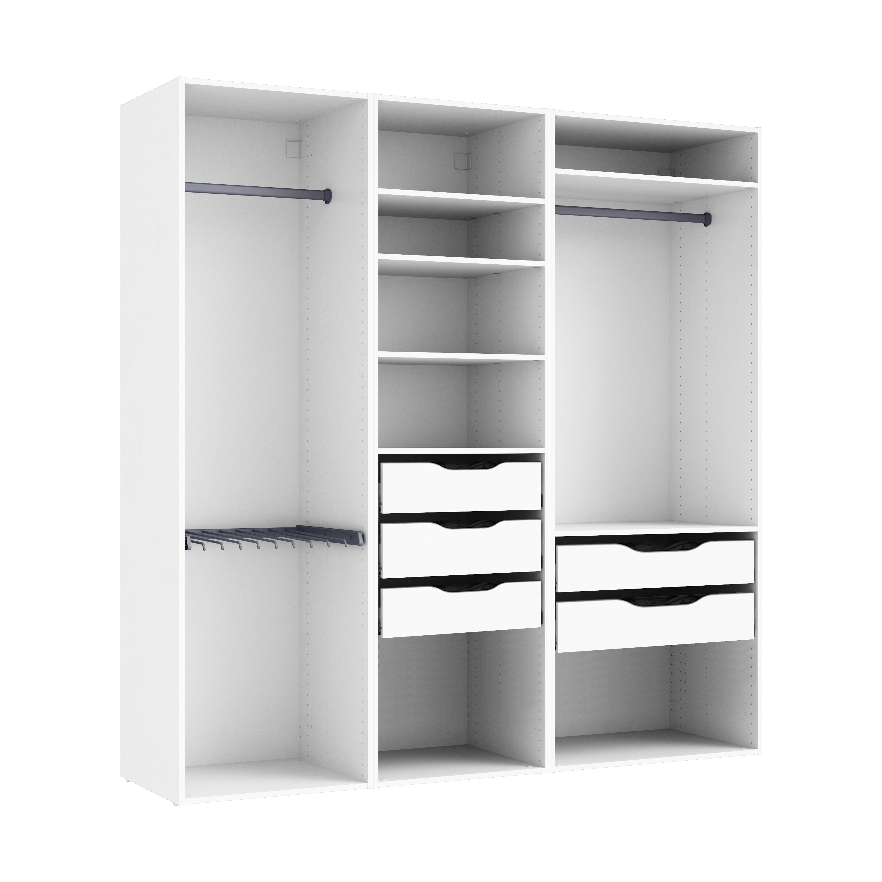 Kit vestidor Spaceo Home 3 modulos blanco 200X200X60 compo nº 22 ...