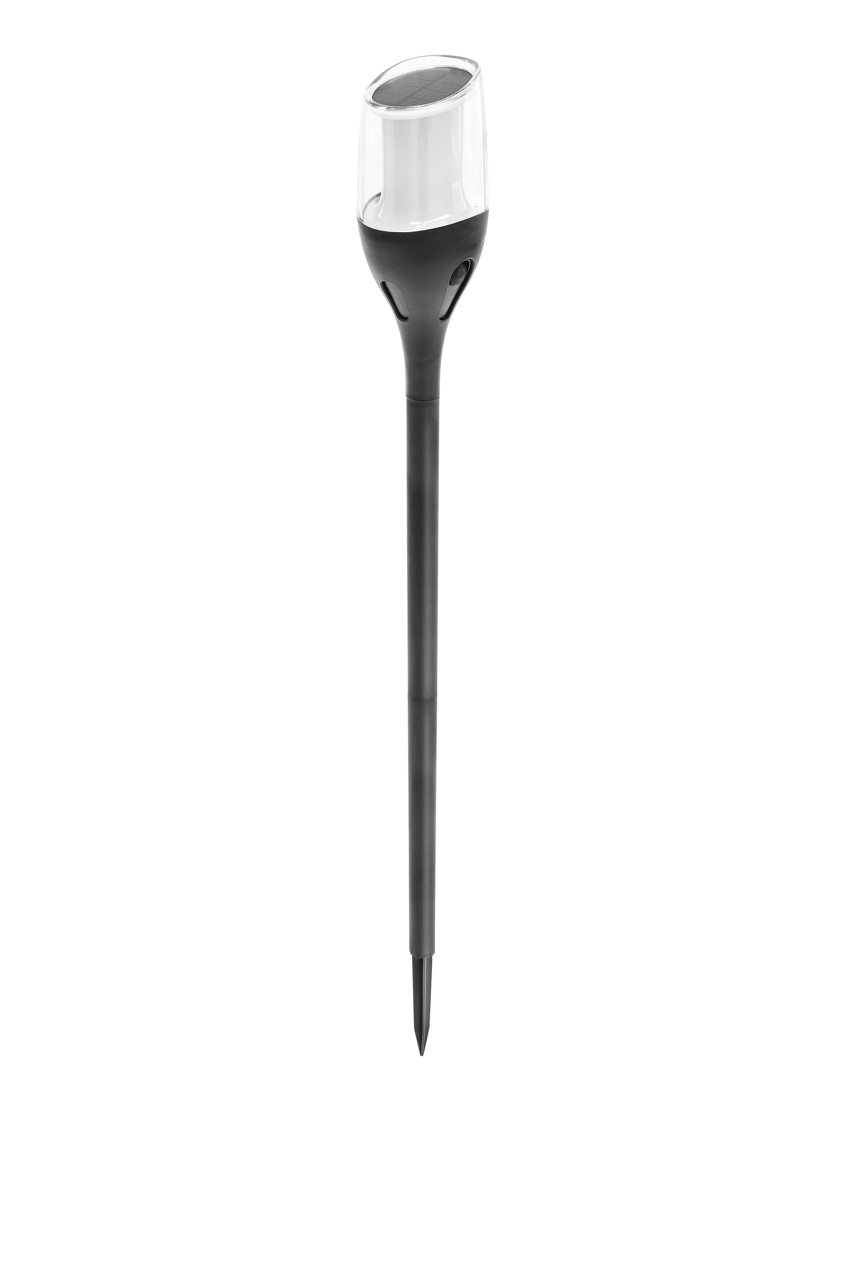 Baliza jardín solar exterior LED negro Olimpia IP65 con sensor ...