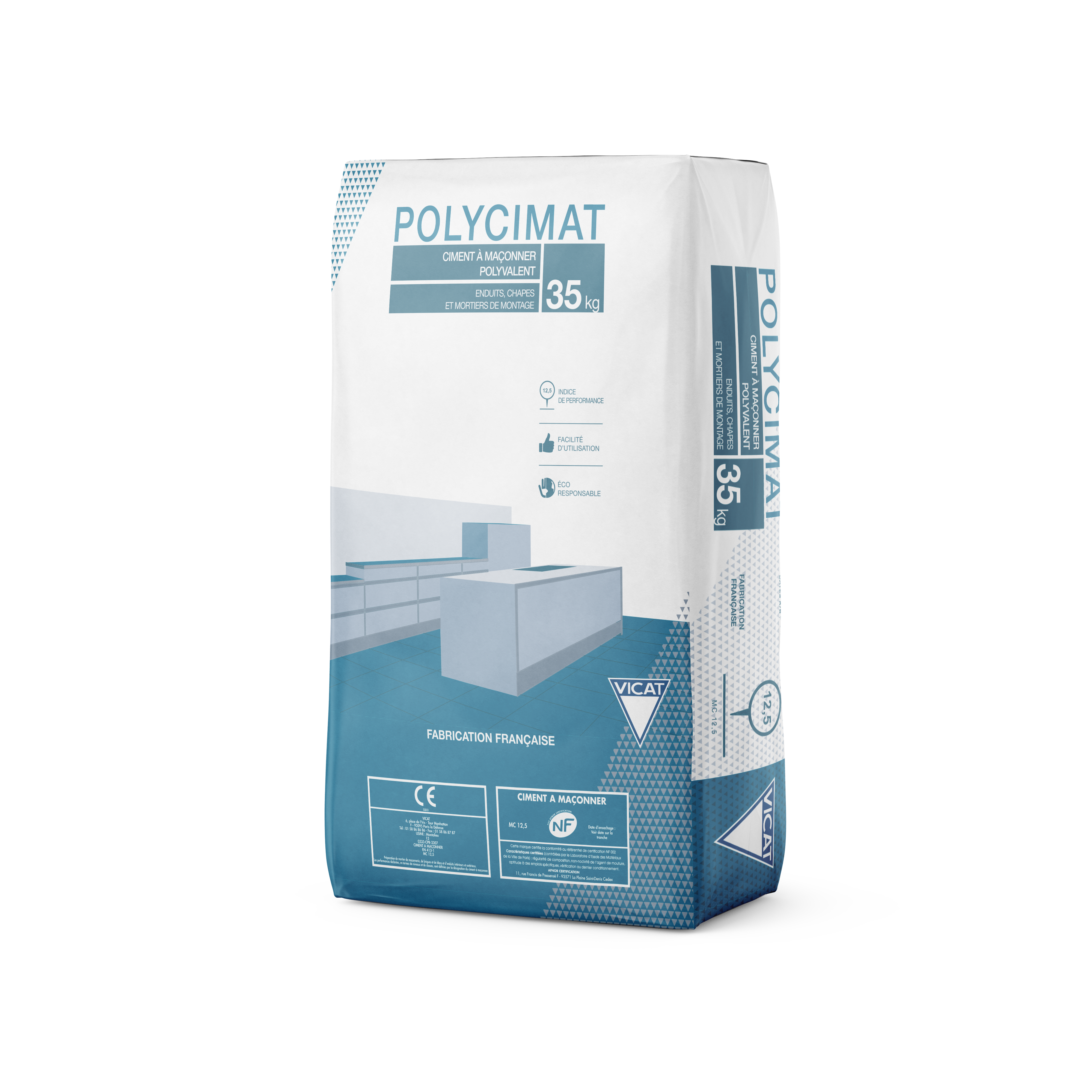 Ciment gris NF Polycimat VICAT, 35 kg | Leroy Merlin