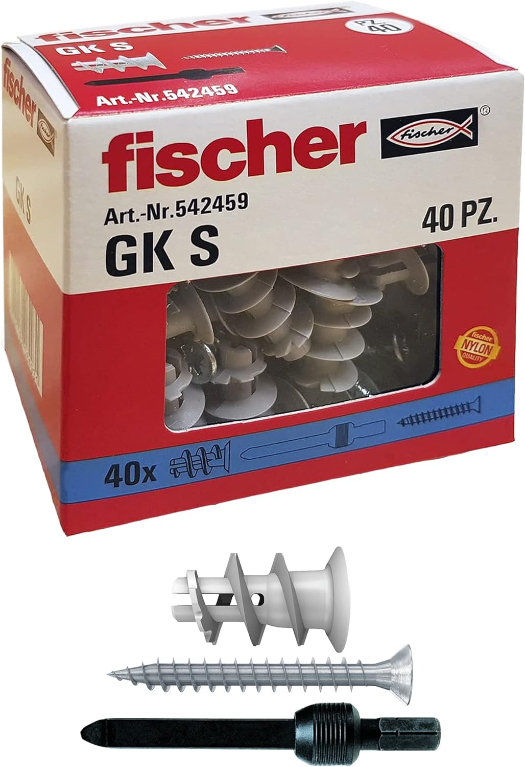Set di tasselli con vite FISCHER GK 40 pezzi | Leroy Merlin