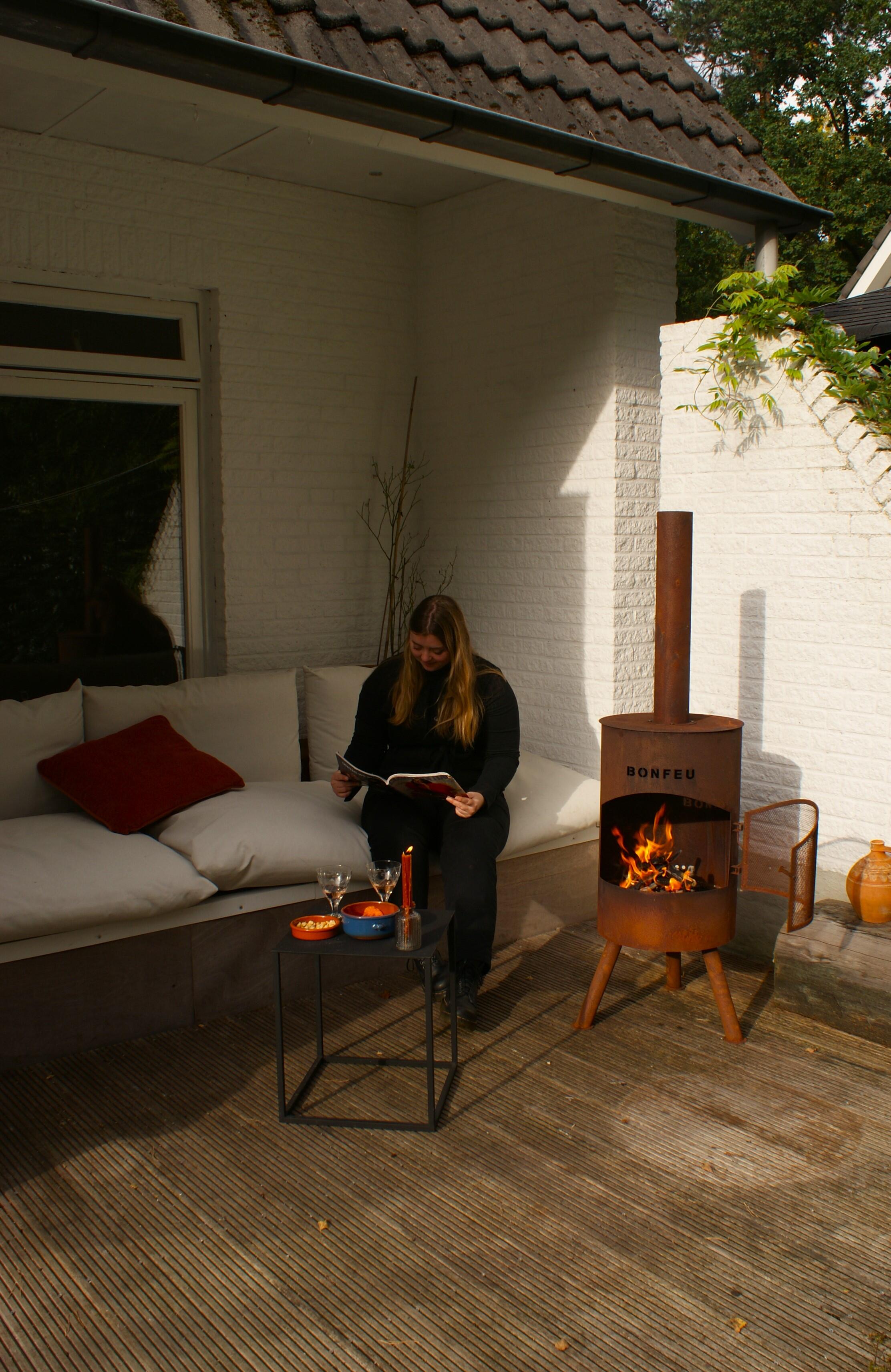 Chimenea Leña Exterior Bonton 40 Corten de acero | Leroy Merlin