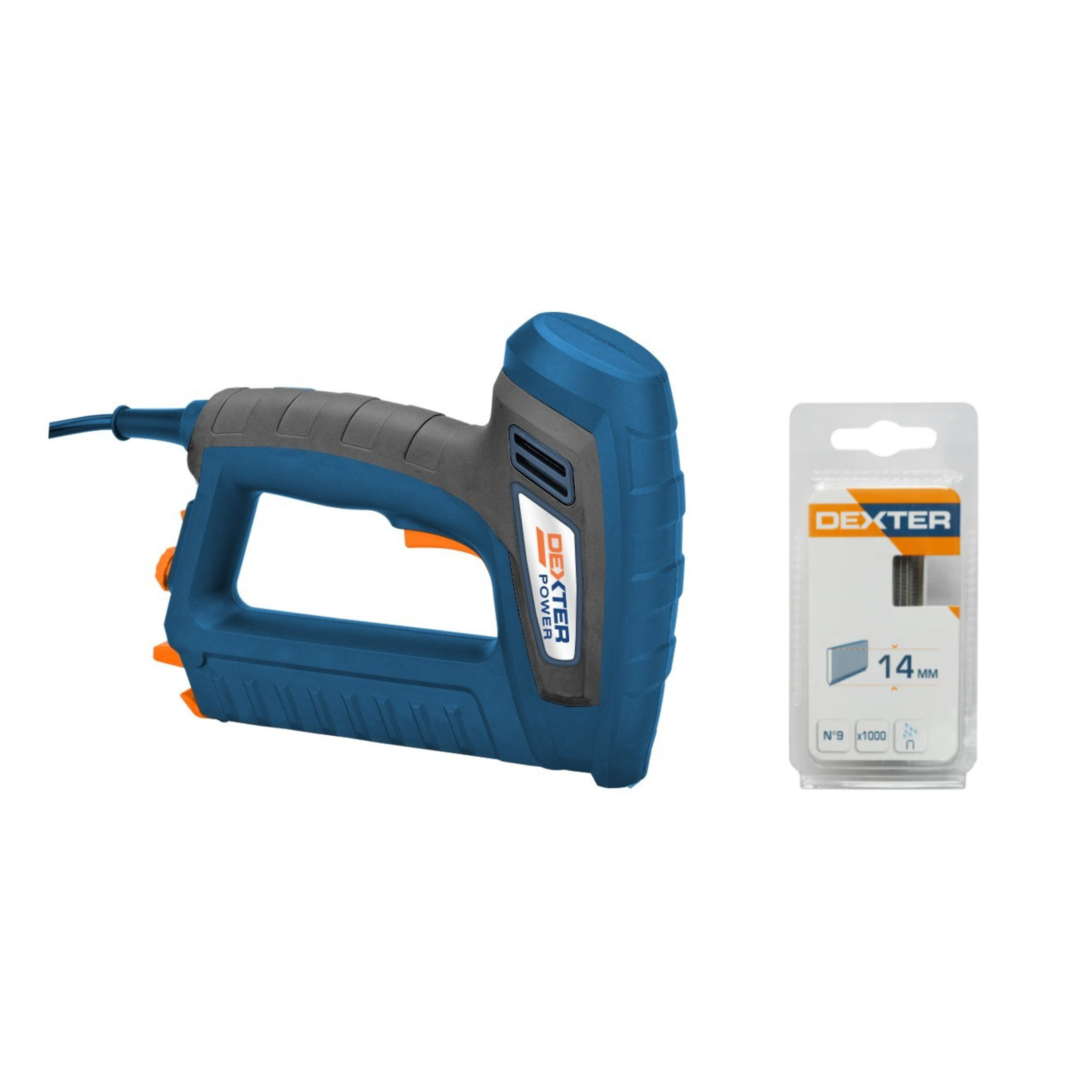 Agrafeuse Electrique filaire DEXTER + 1000 clous N°9 14mm | Leroy Merlin