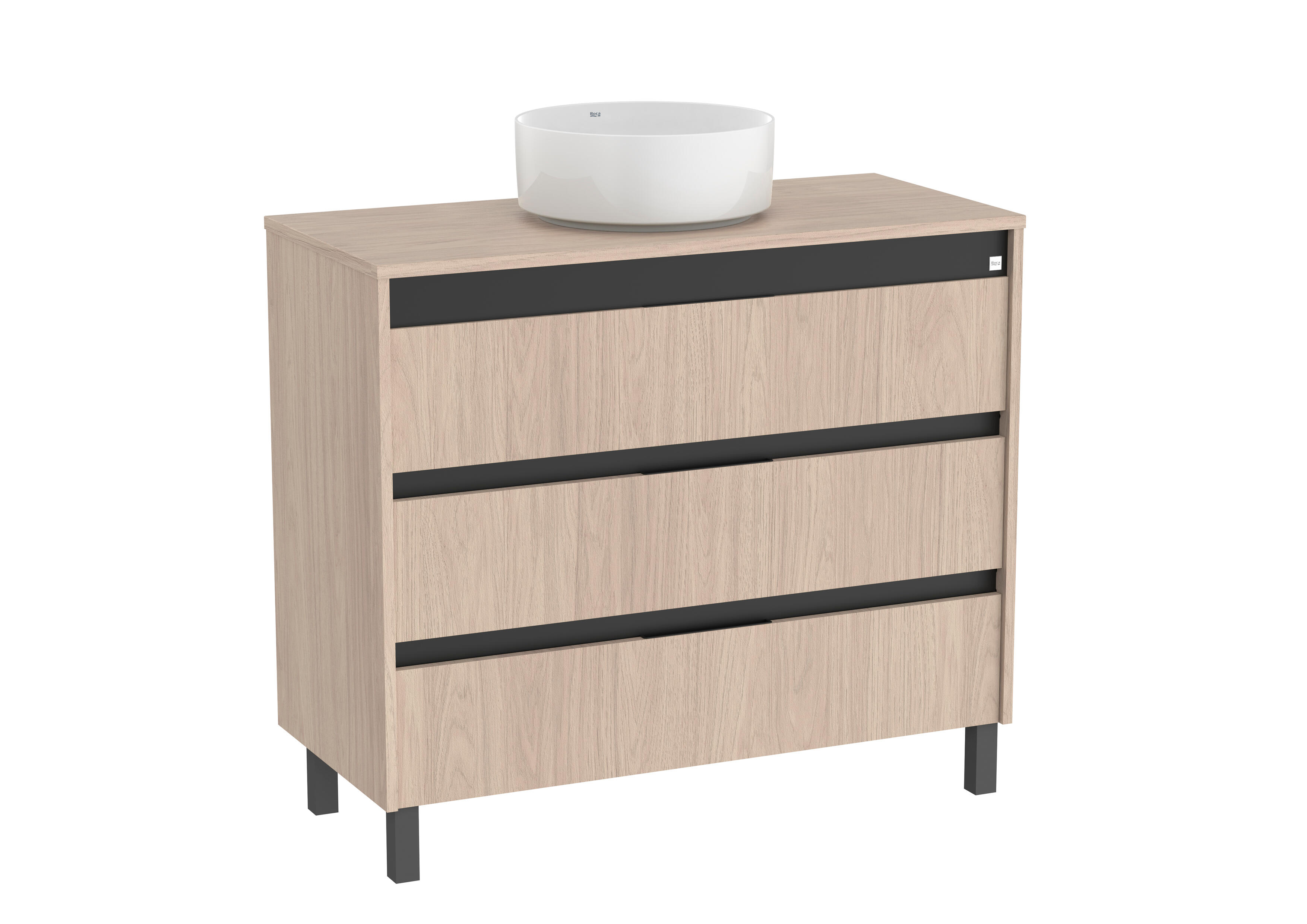 Mueble de baño con lavabo Alpine fresno 100x46 cm | Leroy Merlin