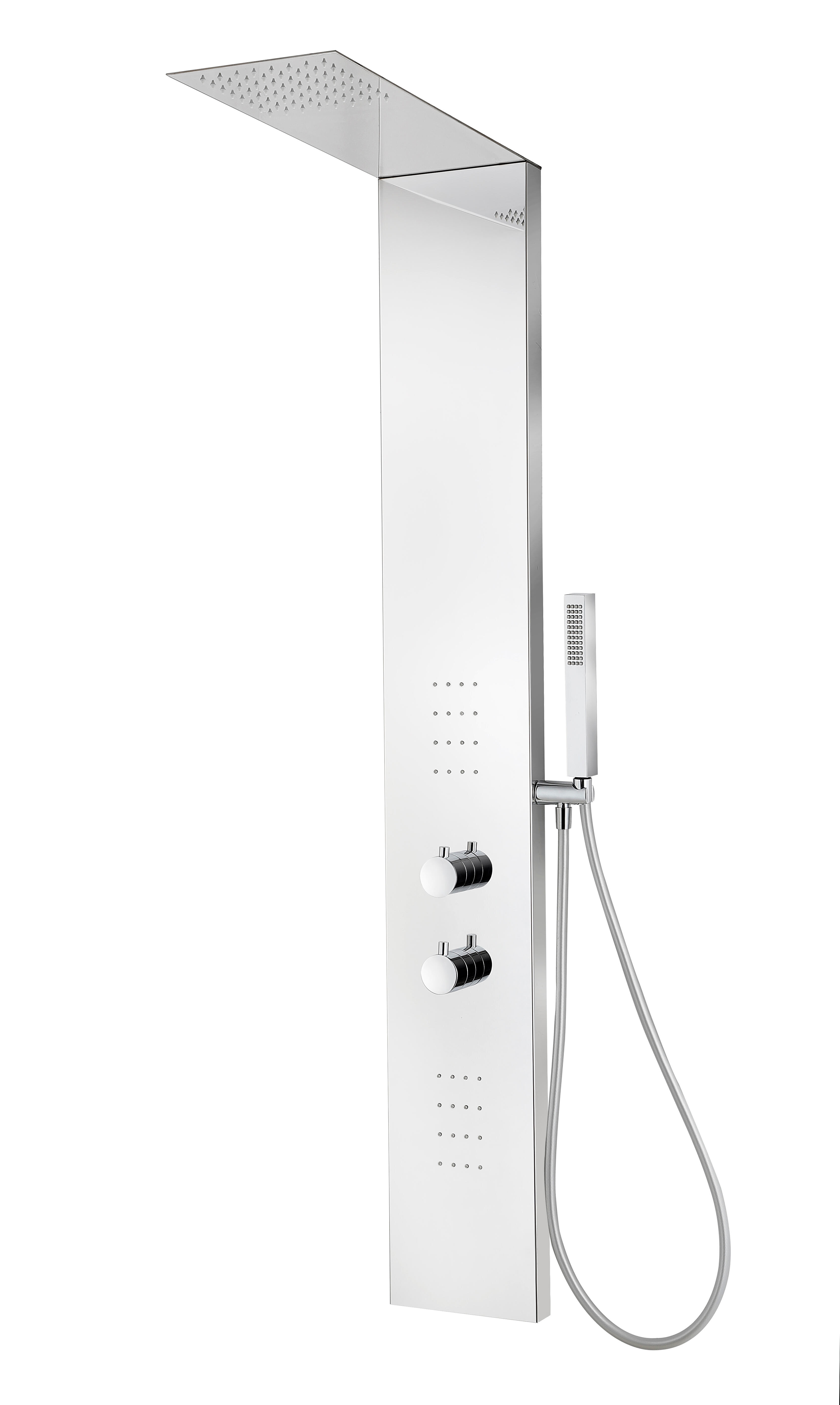 Columna de ducha hidromasaje Tejat acero inoxidable | Leroy Merlin