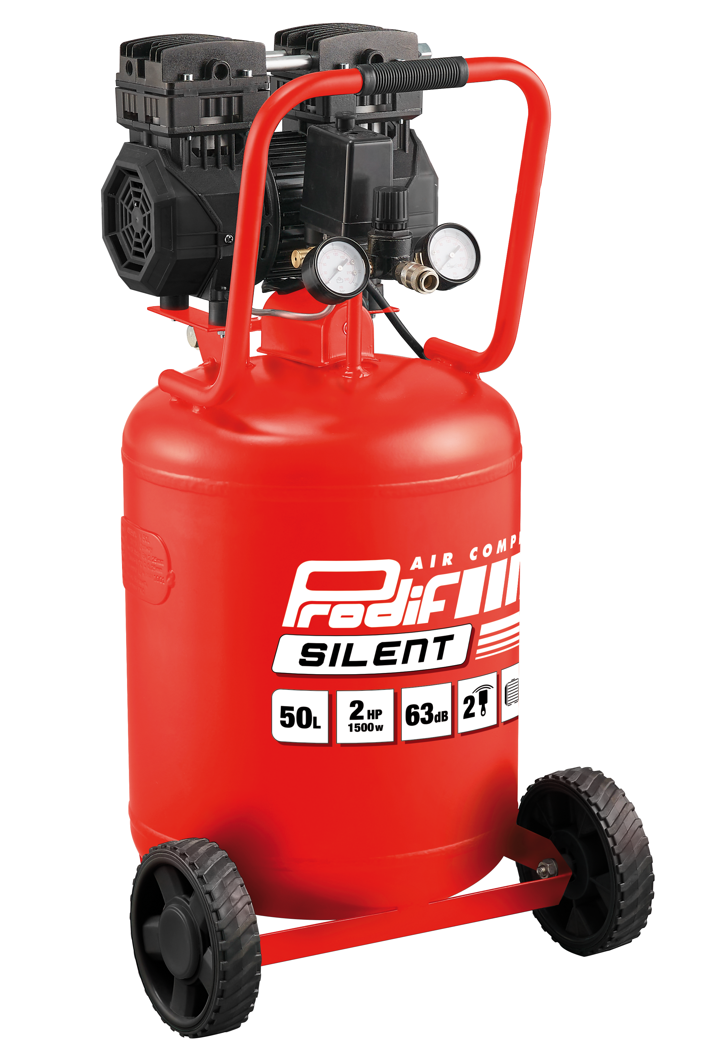 Compresseur vertical d'atelier silencieux PRODIF 50 l 2 cv SIL750V ...