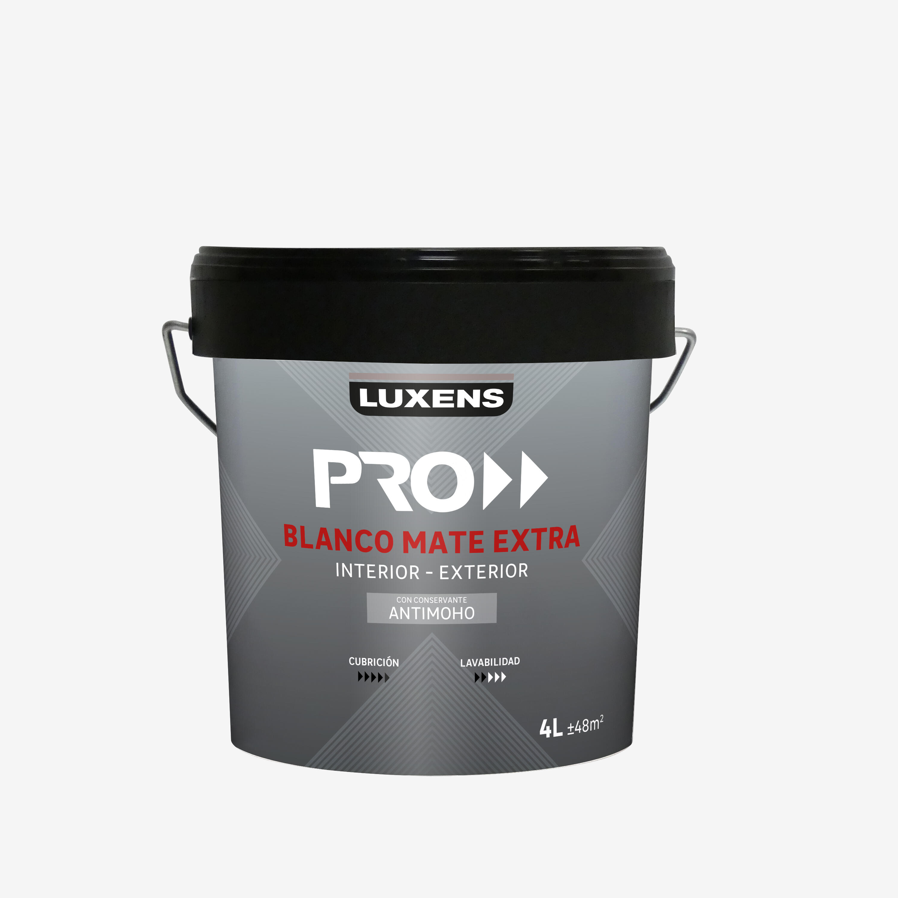 Pintura de interior Luxens Pro color blanco mate 4L para paredes y ...