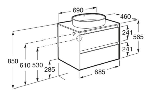Mueble de baño Alpine fresno 70x46 cm | Leroy Merlin