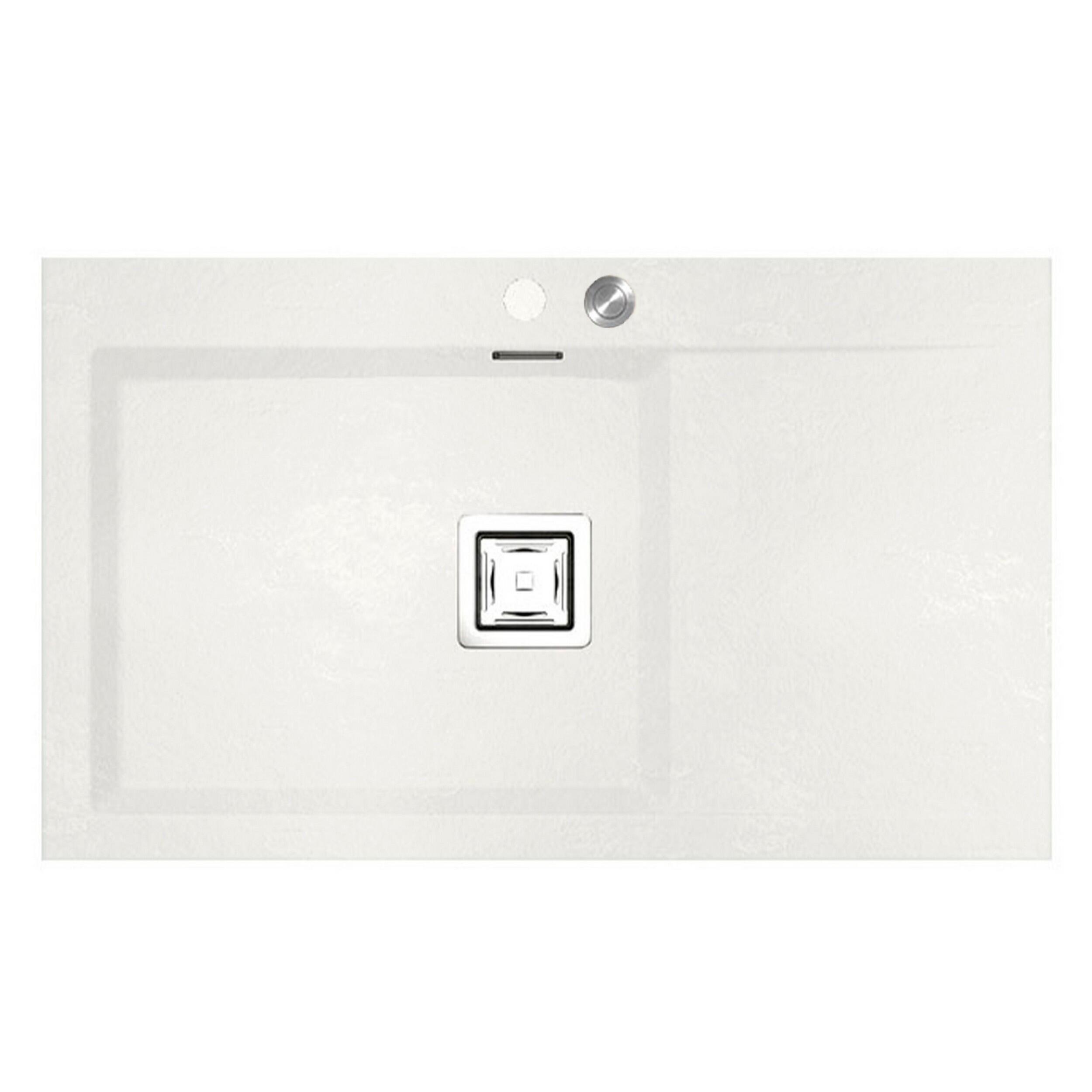 Fregadero seno con escurridor dcha POALGI Kobus Hekla bajo Snow blanco ...