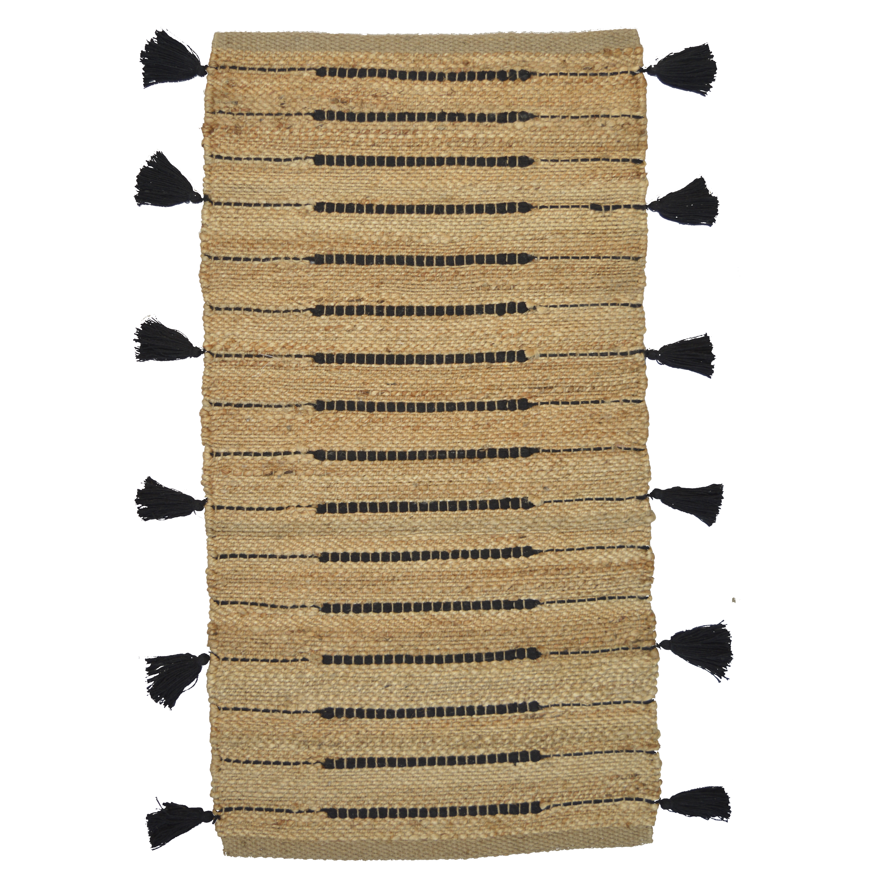 Alfombra yute INSPIRE Jimma beige negro 60x110cm | Leroy Merlin
