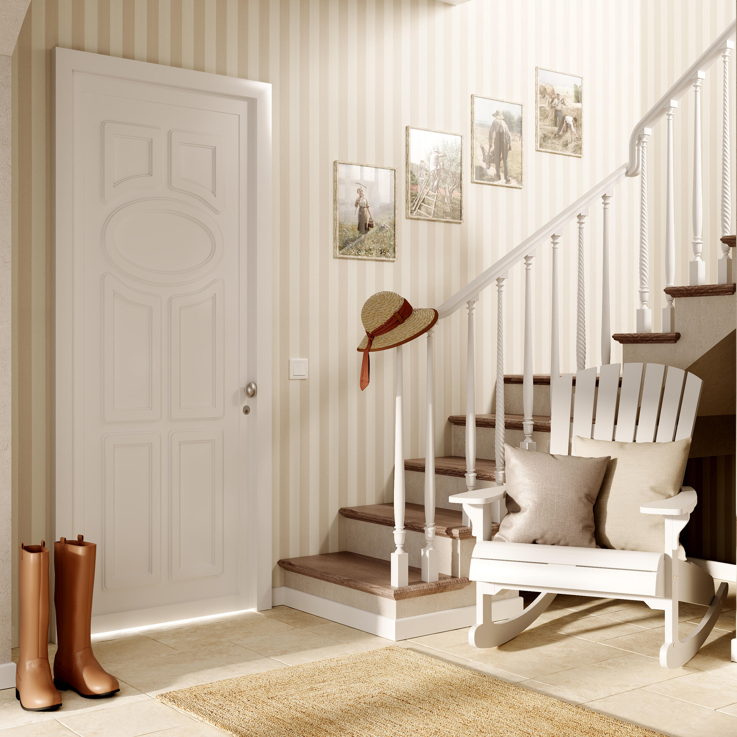 Papel pintado vinilo aplicación cola en pared Rayas 1029002 beige ...