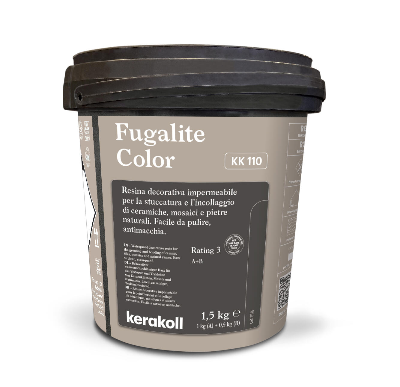 Stucco in pasta Fugalite Color KK 110, KERAKOLL 1.5 kg grigio chiaro R2 ...