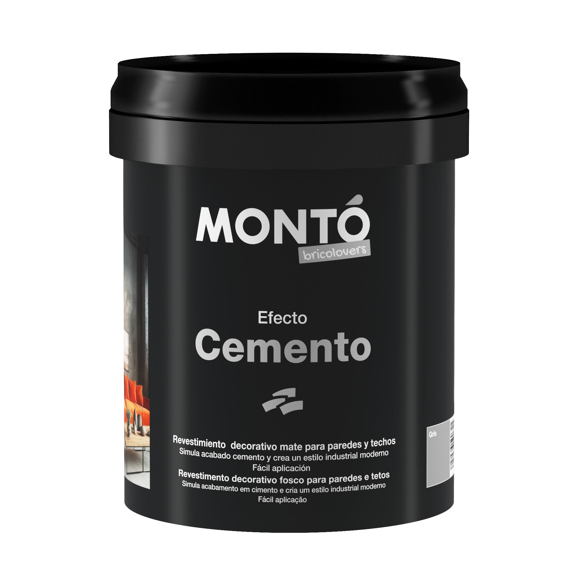Pintura decorativa con efectos cemento MONTÓ color gris vigore MONTÓ ...