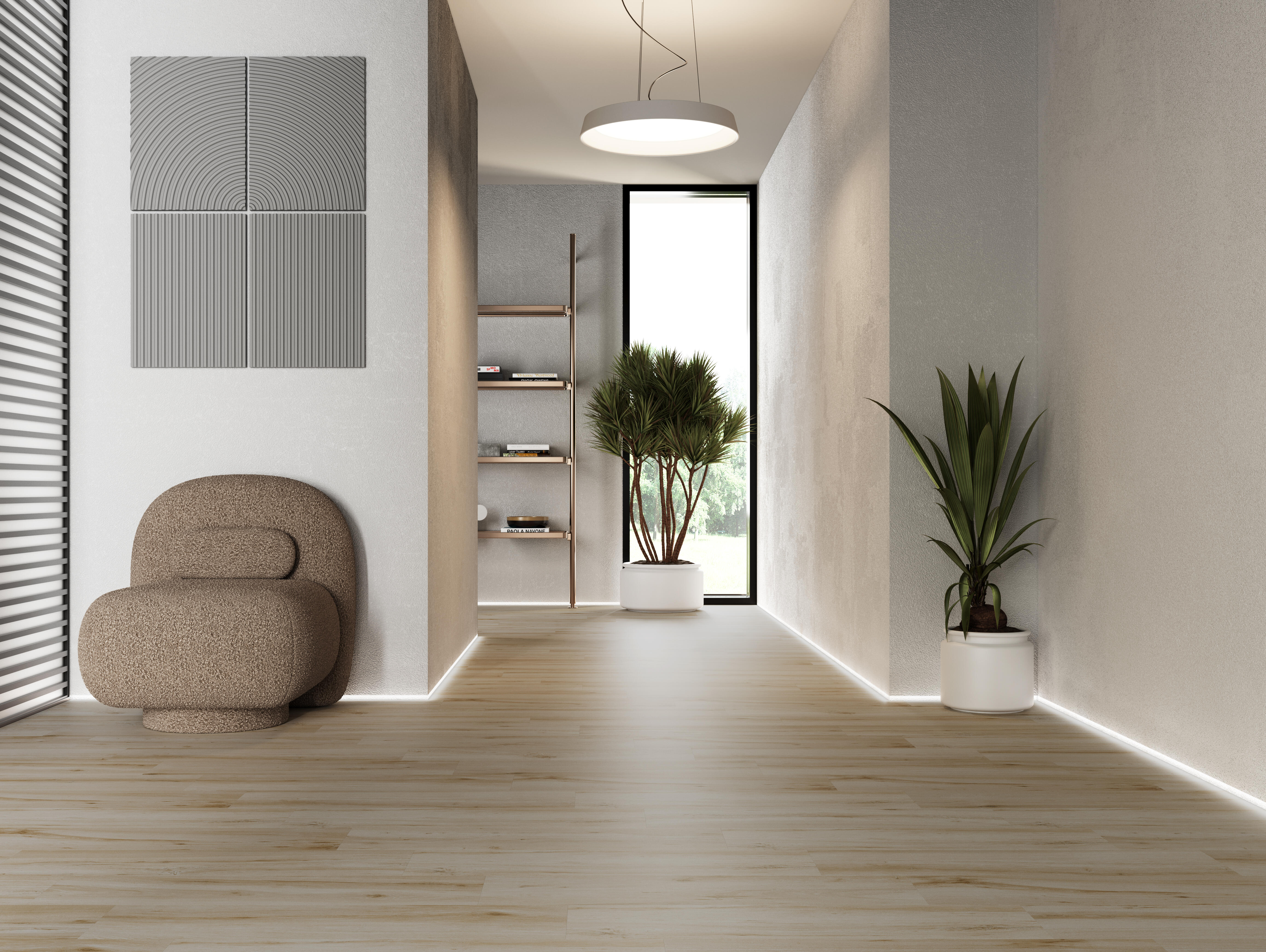 Suelo porcelánico Nordic efecto madera noce 22.5x90 cm C1 ARTENS ...