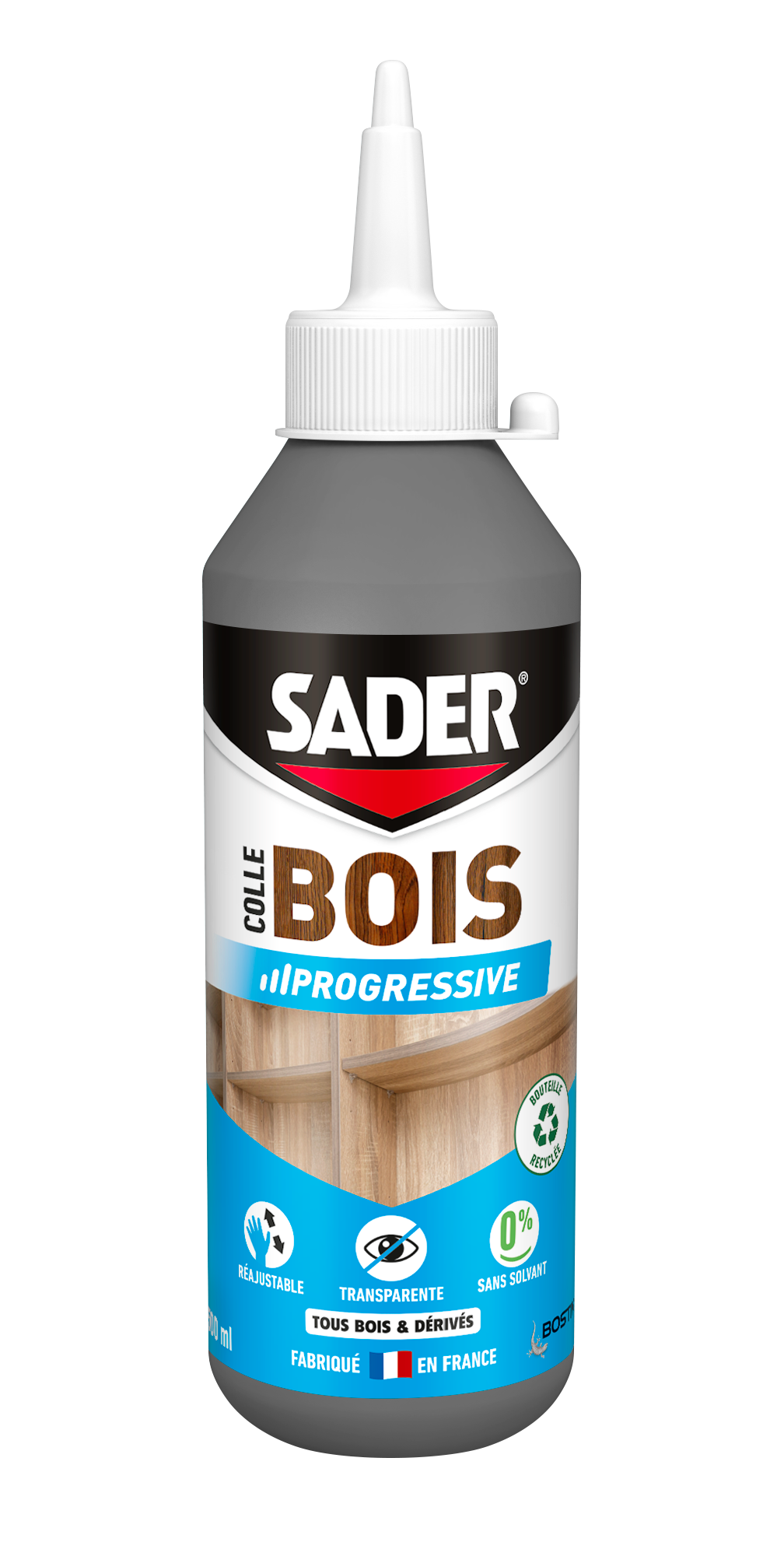 Colle d'assemblage gel Bois progressive d1 SADER, 500ml transparent ...