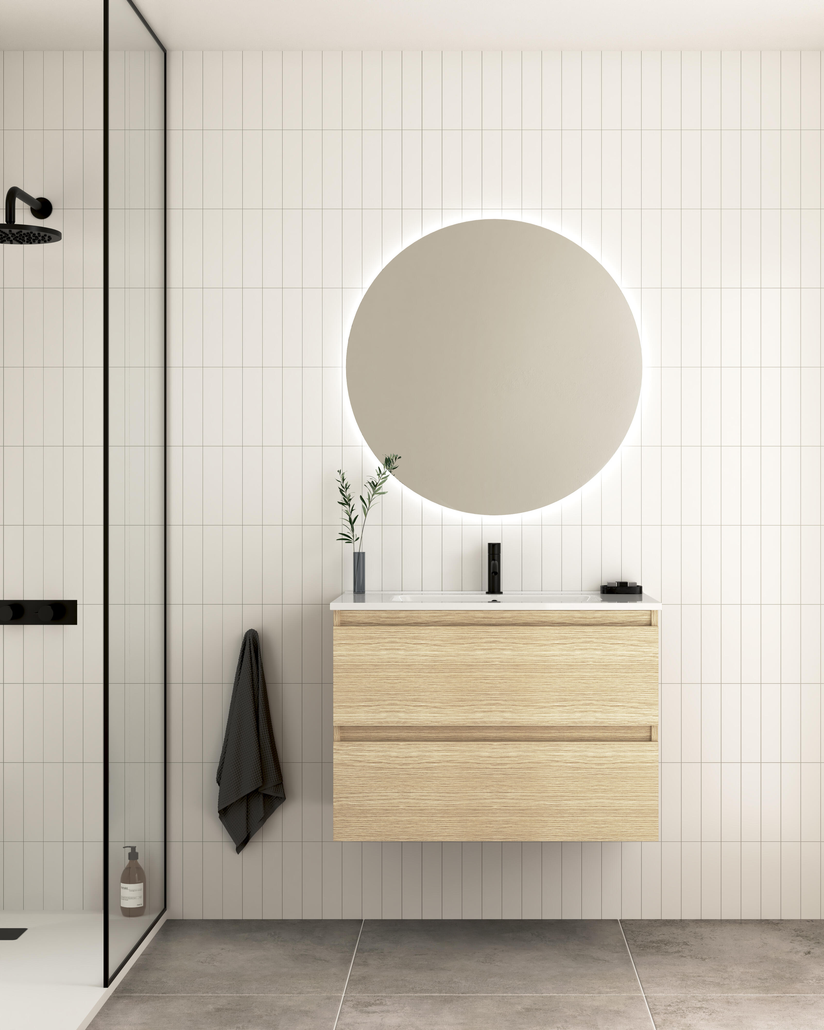 Mueble de baño con lavabo Becco marrón 80x45 cm | Leroy Merlin