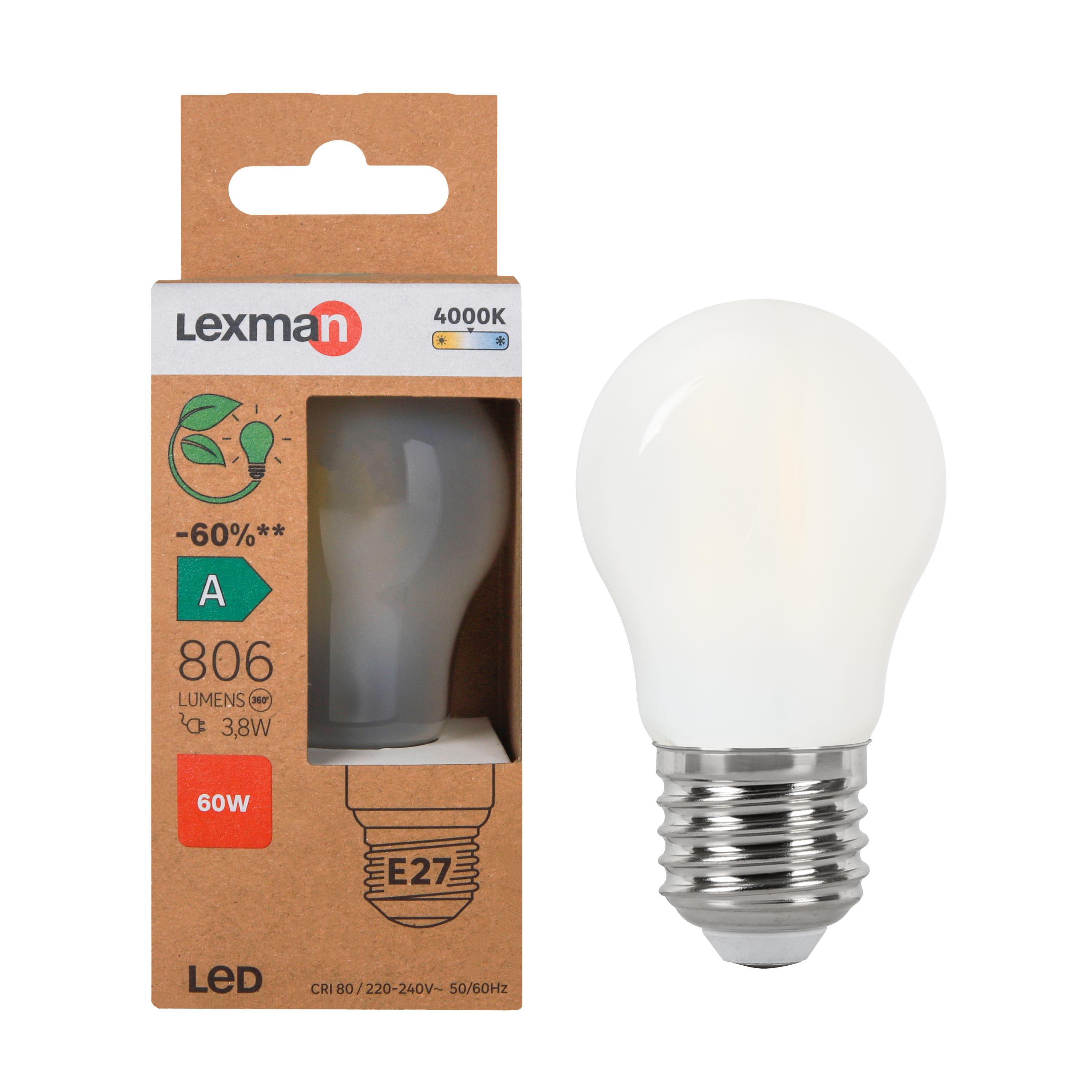 Bombilla LED filamento E27 clase A (mayor ahorro energético) forma ...