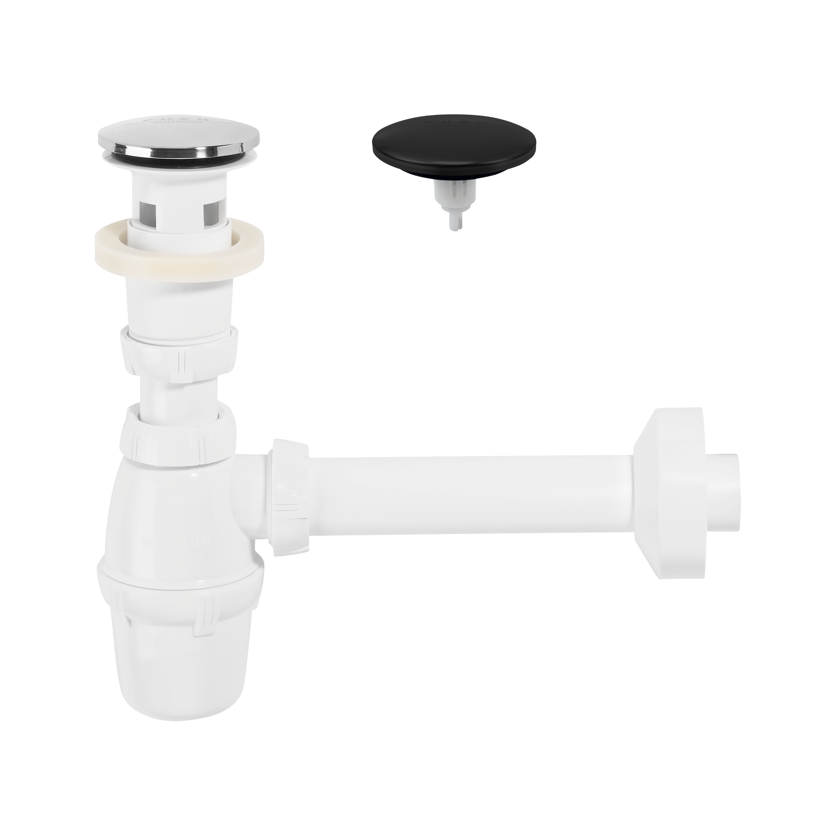 Syfon umywalki 50 mm z korkiem KLIK-KLAK chrom WIRQUIN - Leroy Merlin