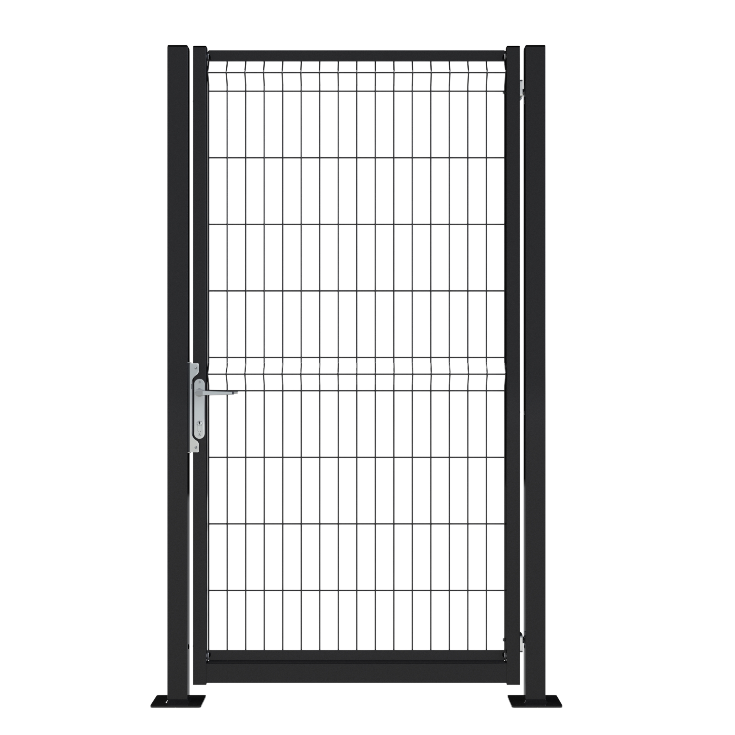 Portillon grillagé Axyle noir RAL9005 sur platine soudée, l.100x H.190 ...