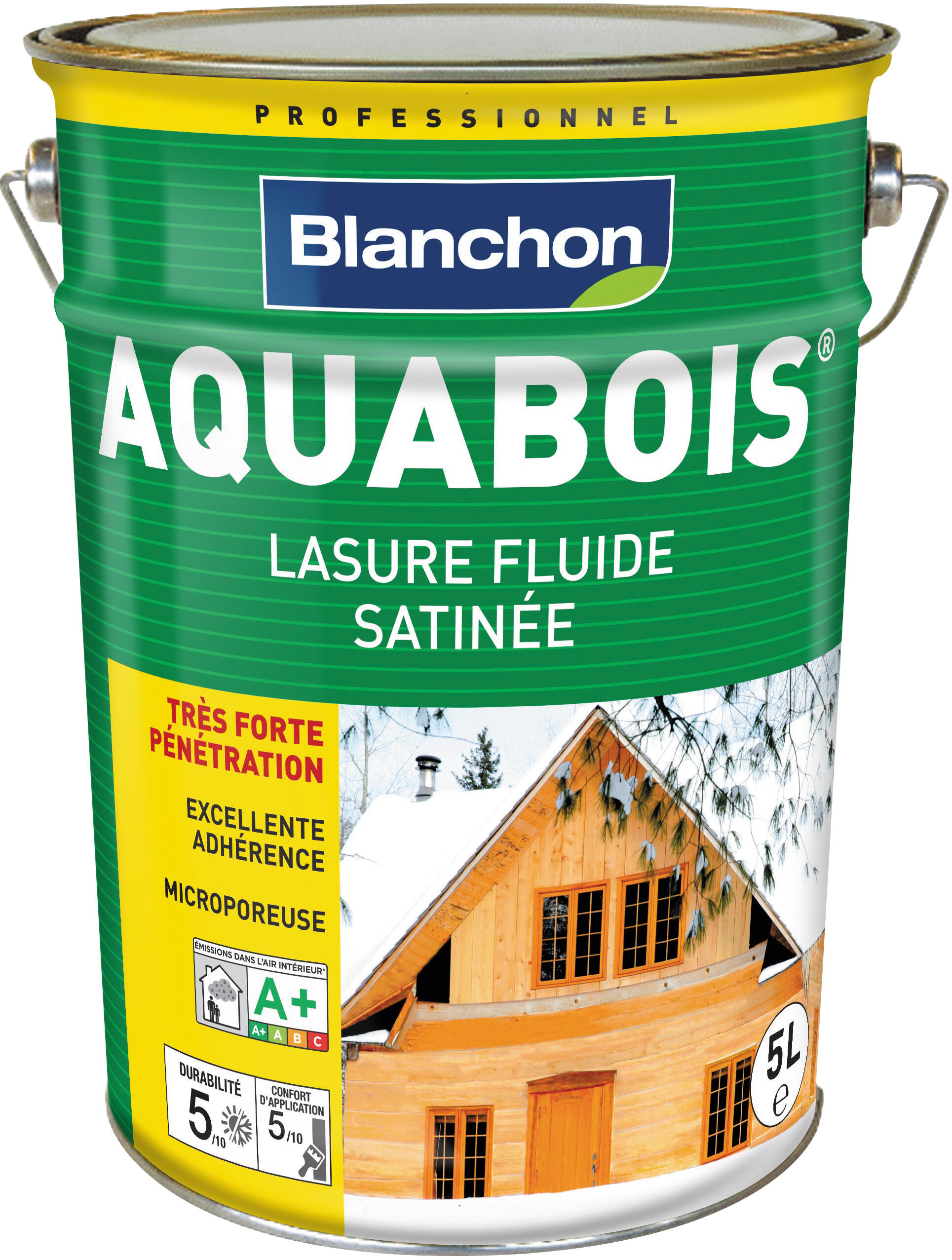 Blanchon lasure aquabois chene clair 5l | Bricoman
